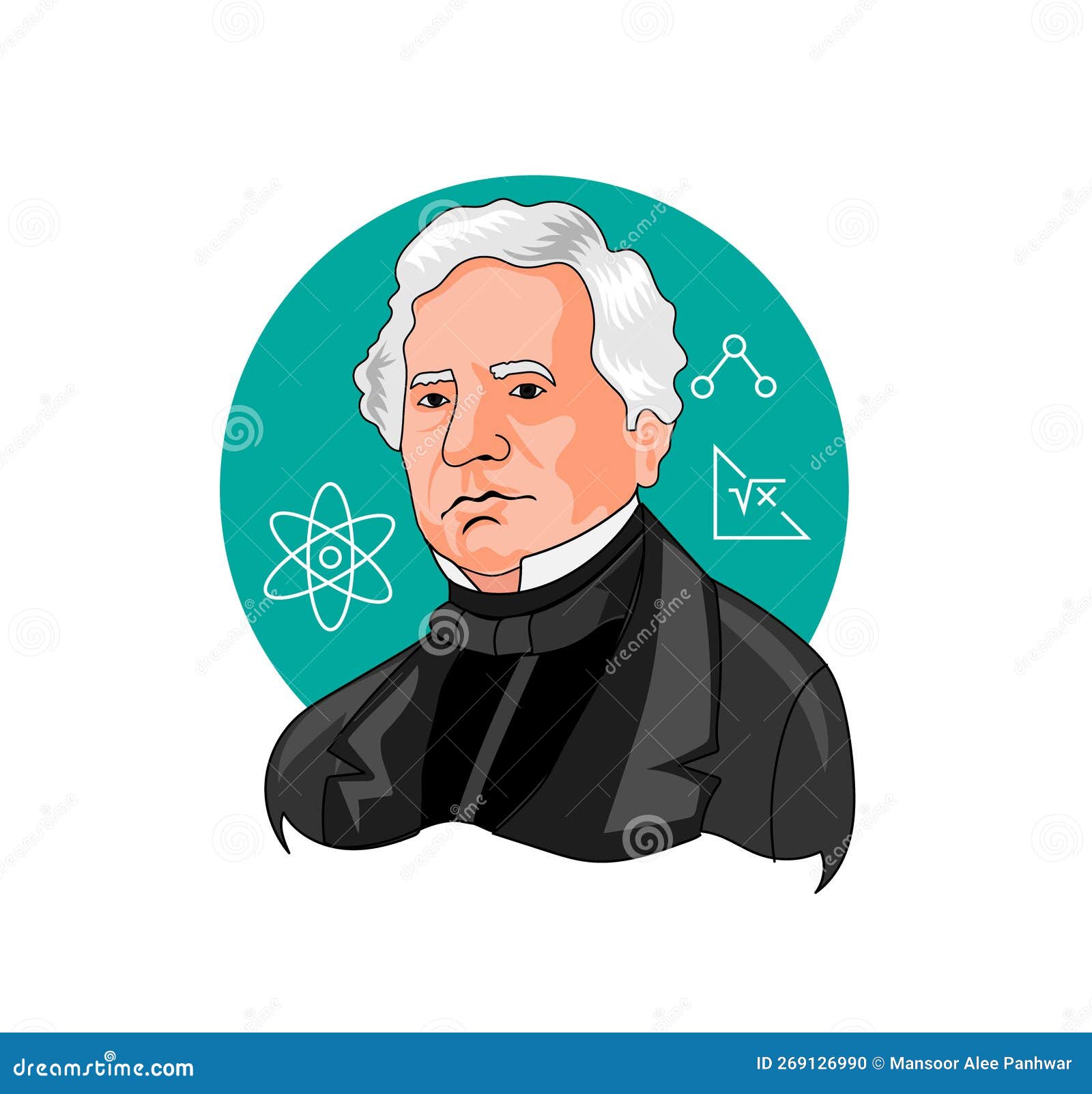 Charles Babbage S Vector Illustration Stock Vector - Illustration of ...