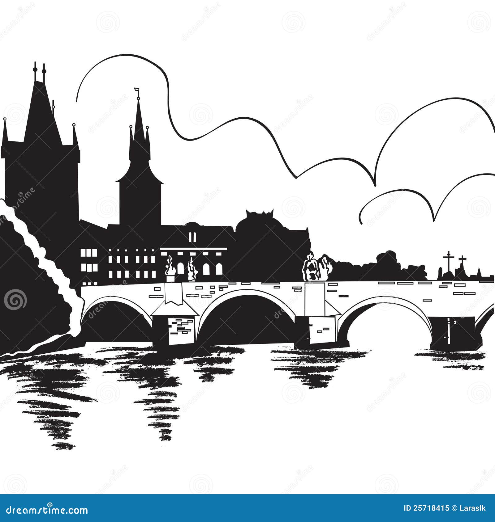 Charles Bridge stock vector. Illustration of famous, charles - 25718415