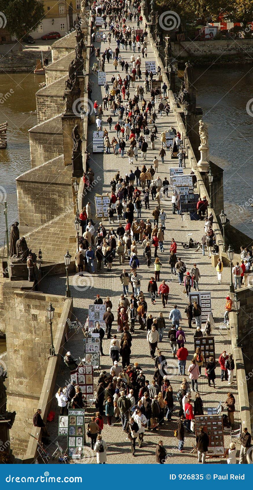 Charles Bridge Is A Medieval Stone Bridge Crossing Vltava River ...