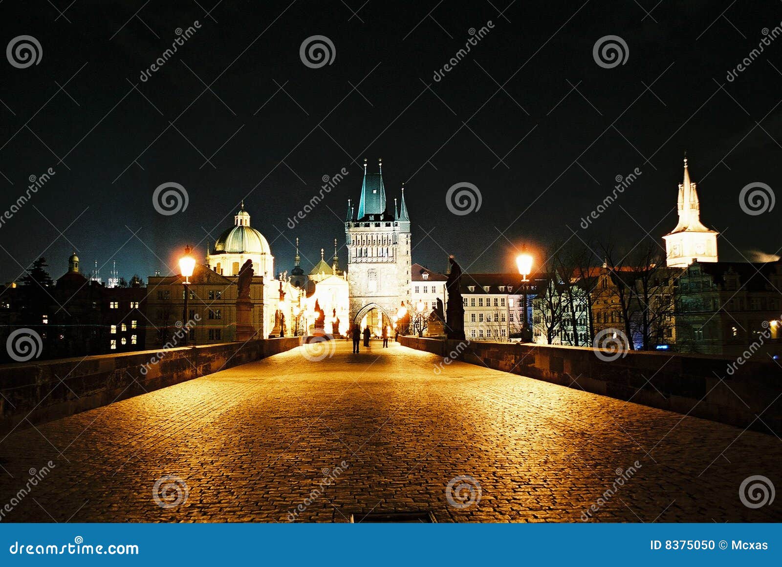 Charles Bridge at Night in Prague Stock Photo - Image of love, ancient ...