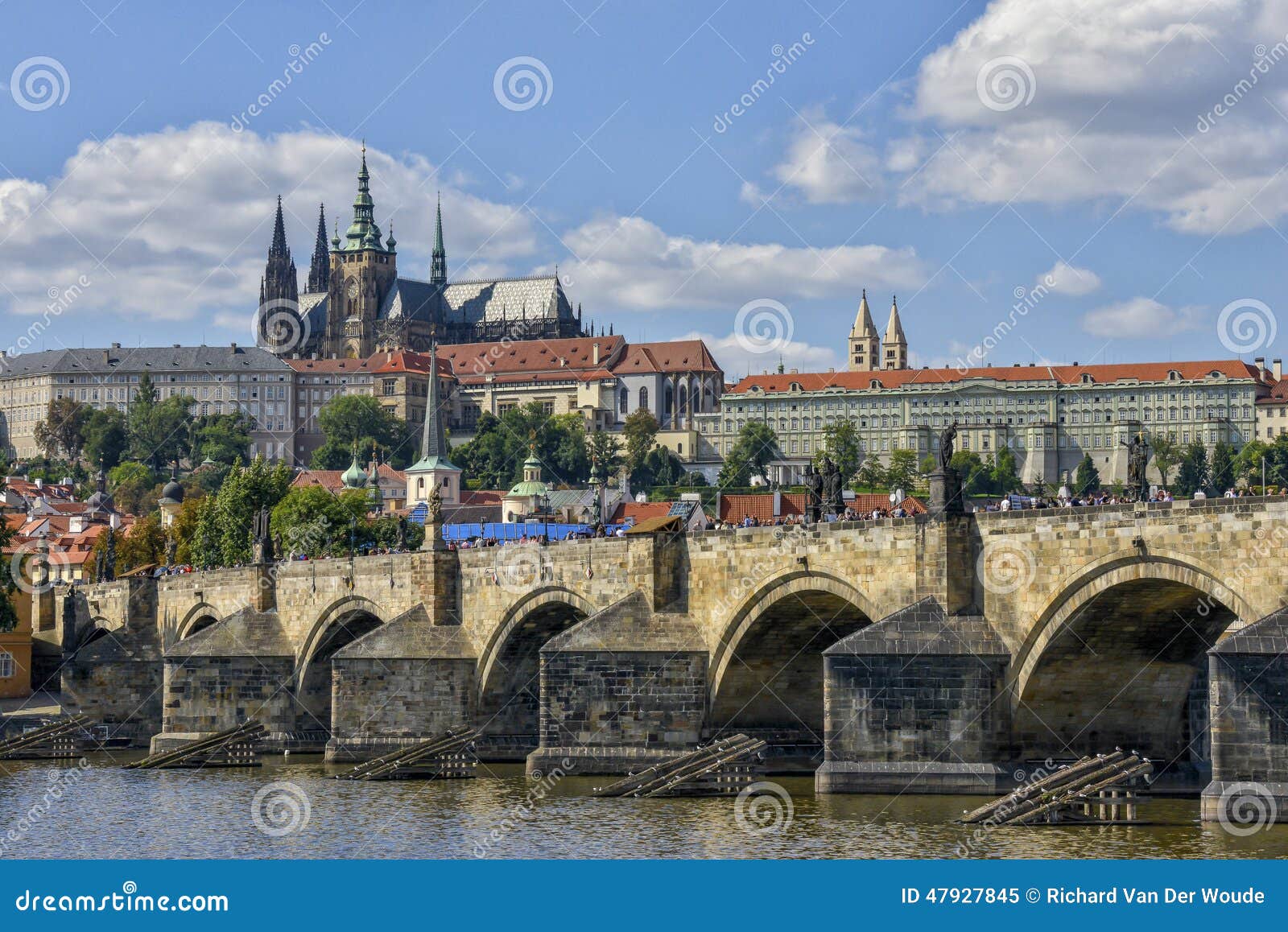 Charles Bridge and Prague Castle, Prague Editorial Image - Image of ...