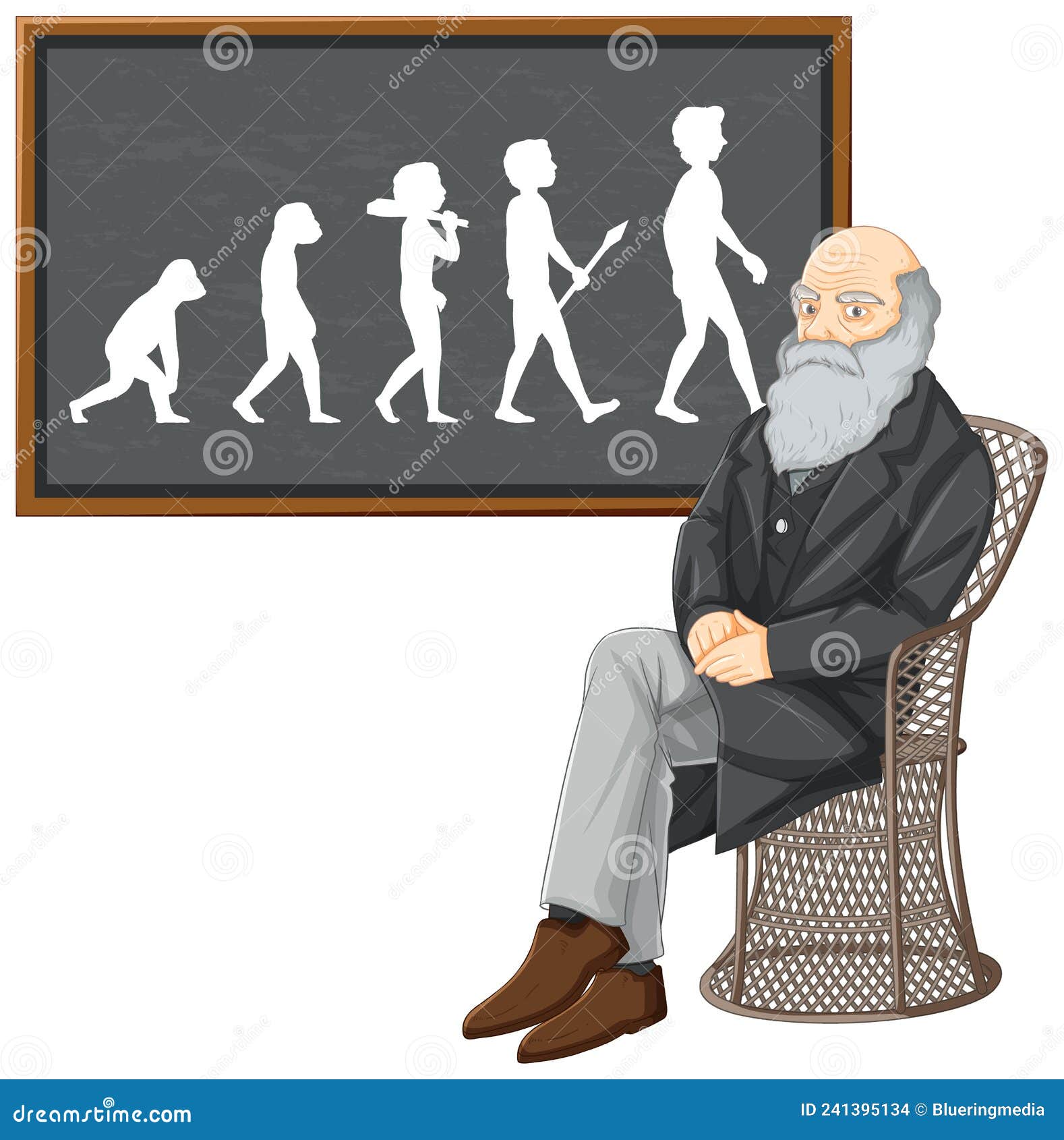 Charles Darwin with Science of Evolution Stock Vector - Illustration of ...