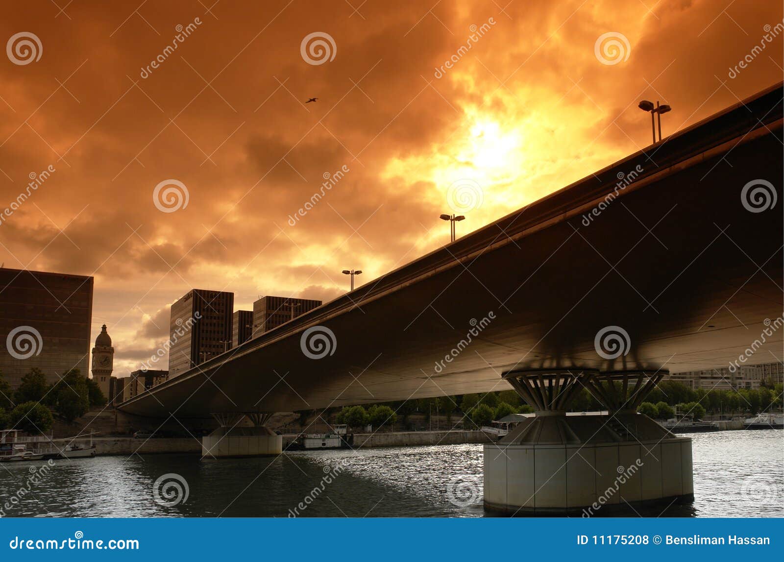 Charles De Gaulle Bridge in Paris Stock Photo - Image of station, paris ...