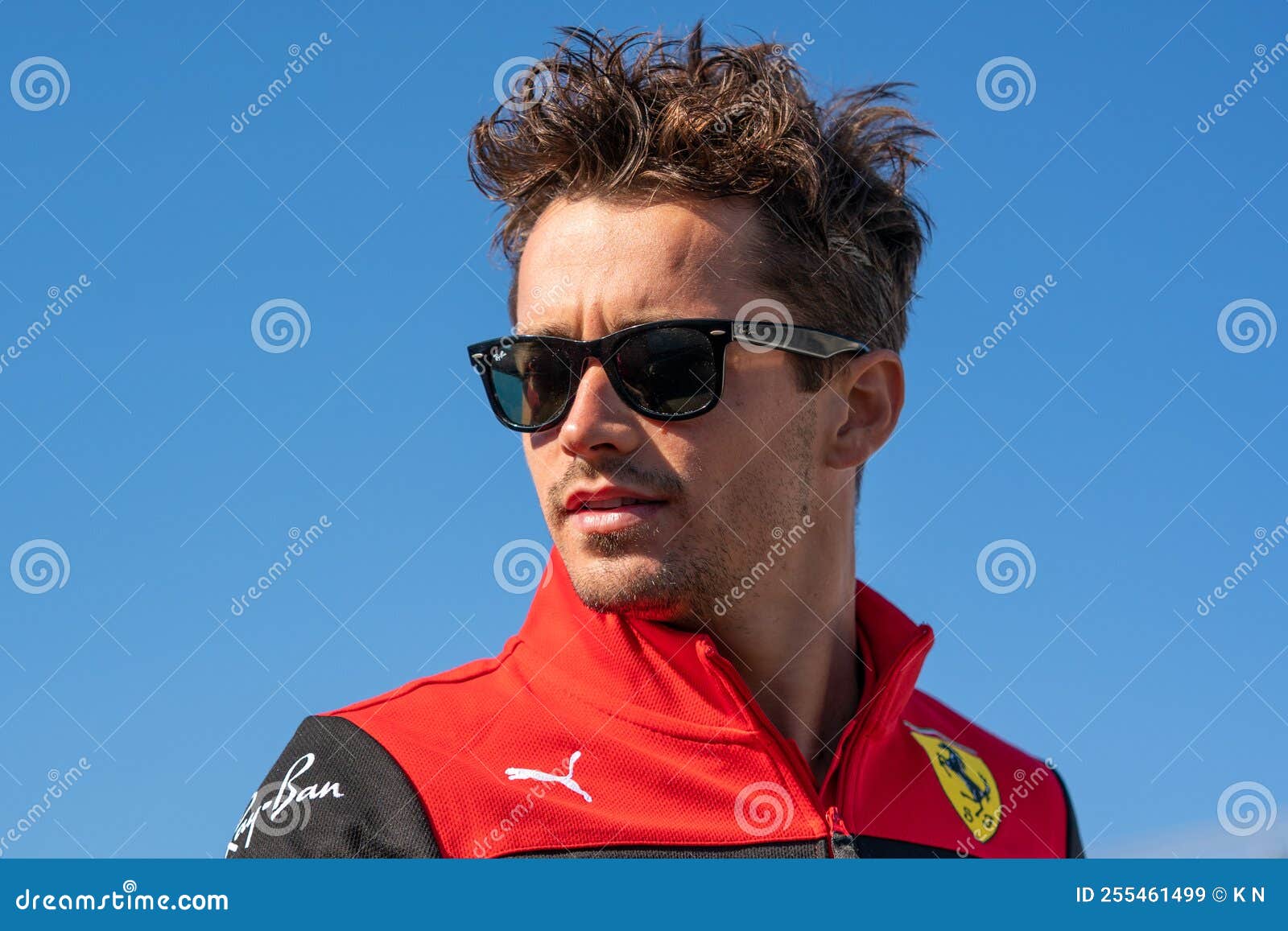 Charles Leclerc Driver of Ferrari Walking through the Paddock on ...