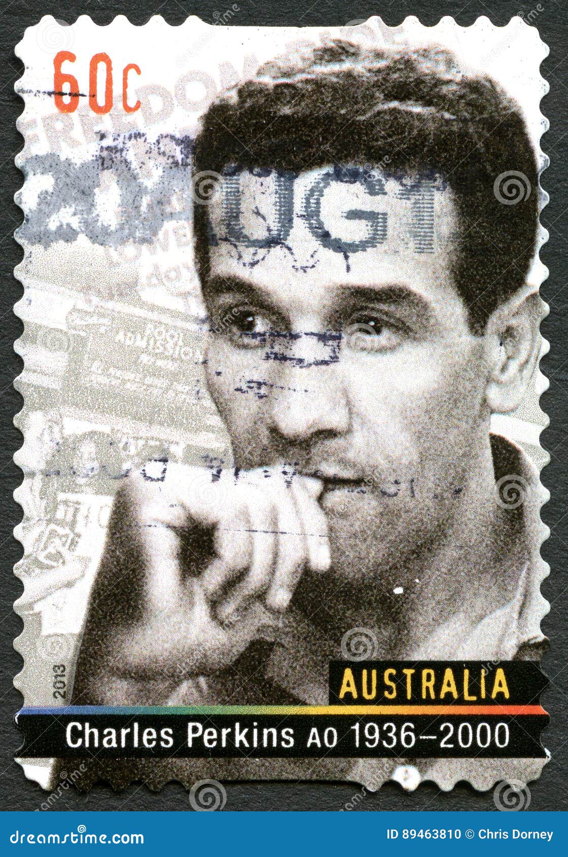 Charles Perkins Australian Postage Stamp Imagem Editorial - Imagem de ...