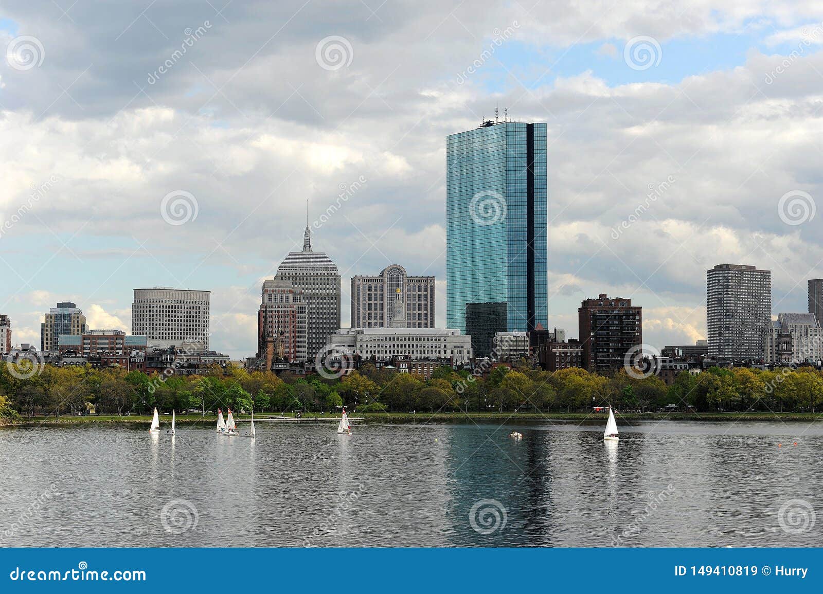 Charles River, Boston in Spring Editorial Stock Image - Image of water ...