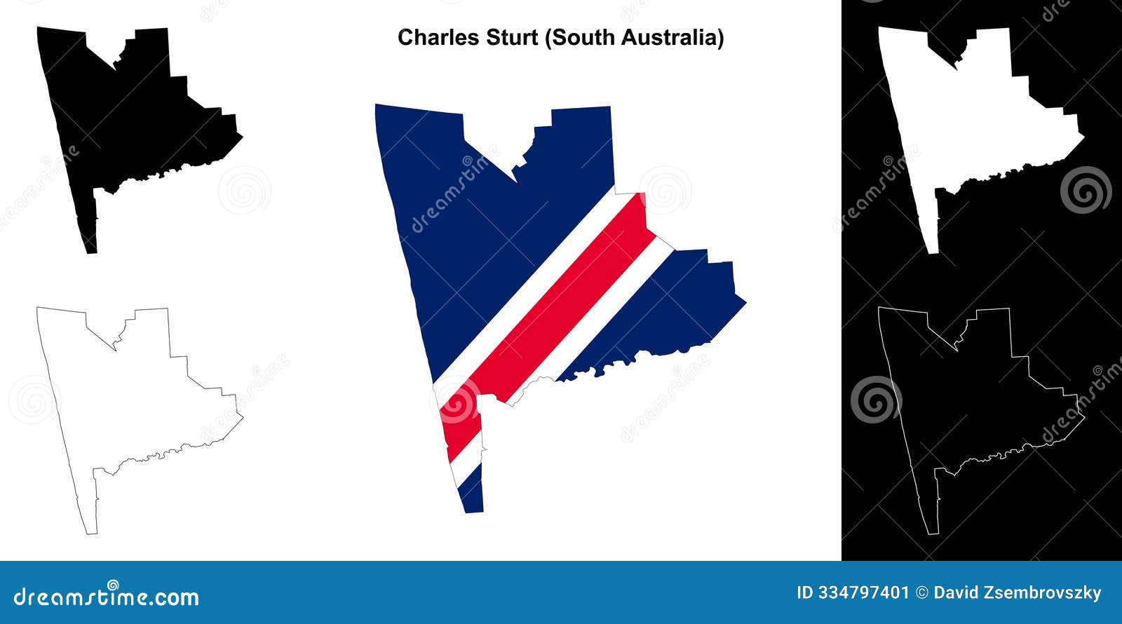 Charles Sturt outline map stock illustration. Illustration of outline ...