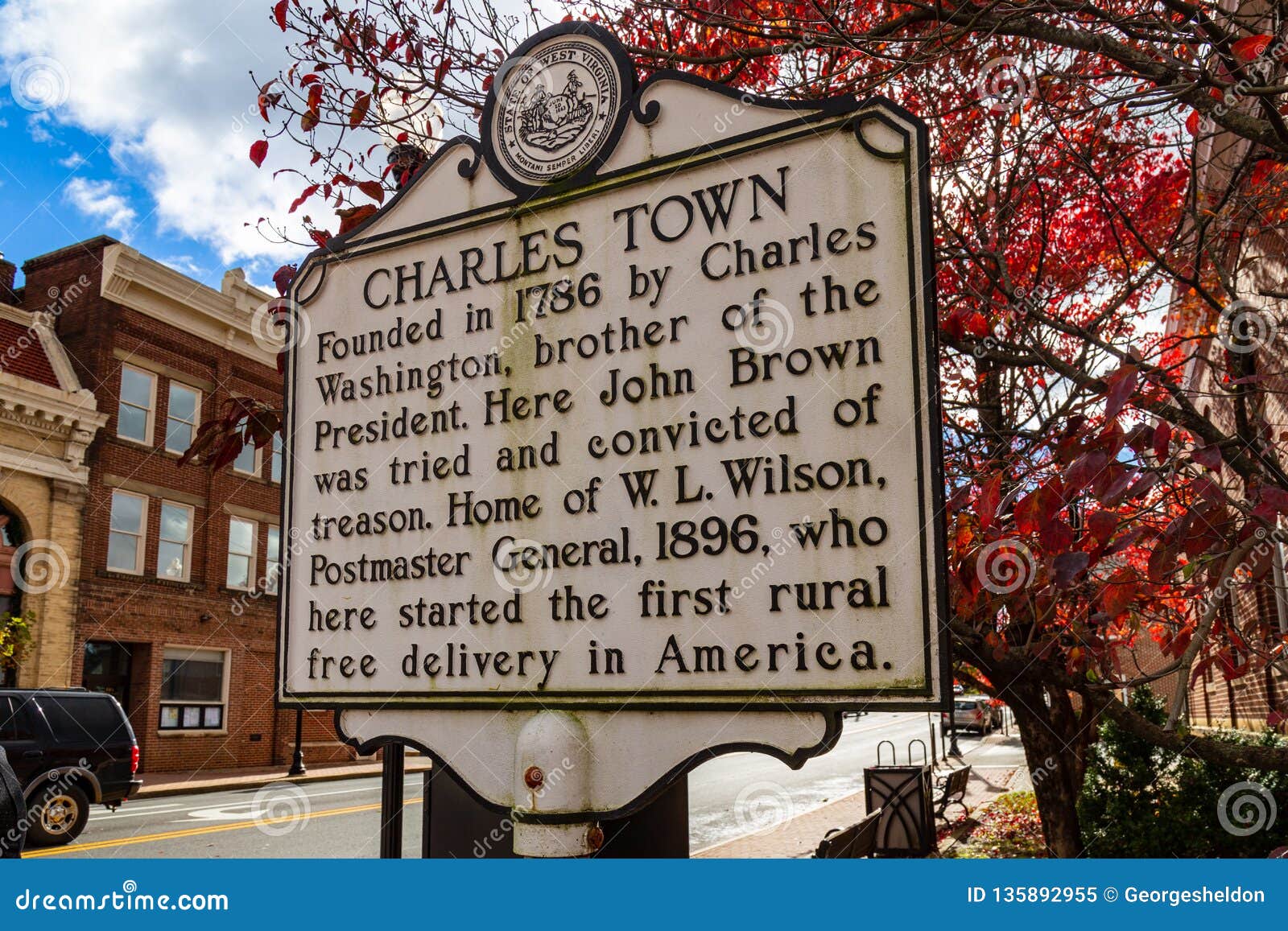 Charles Town Historic Marker Sign Image éditorial - Image du charles ...