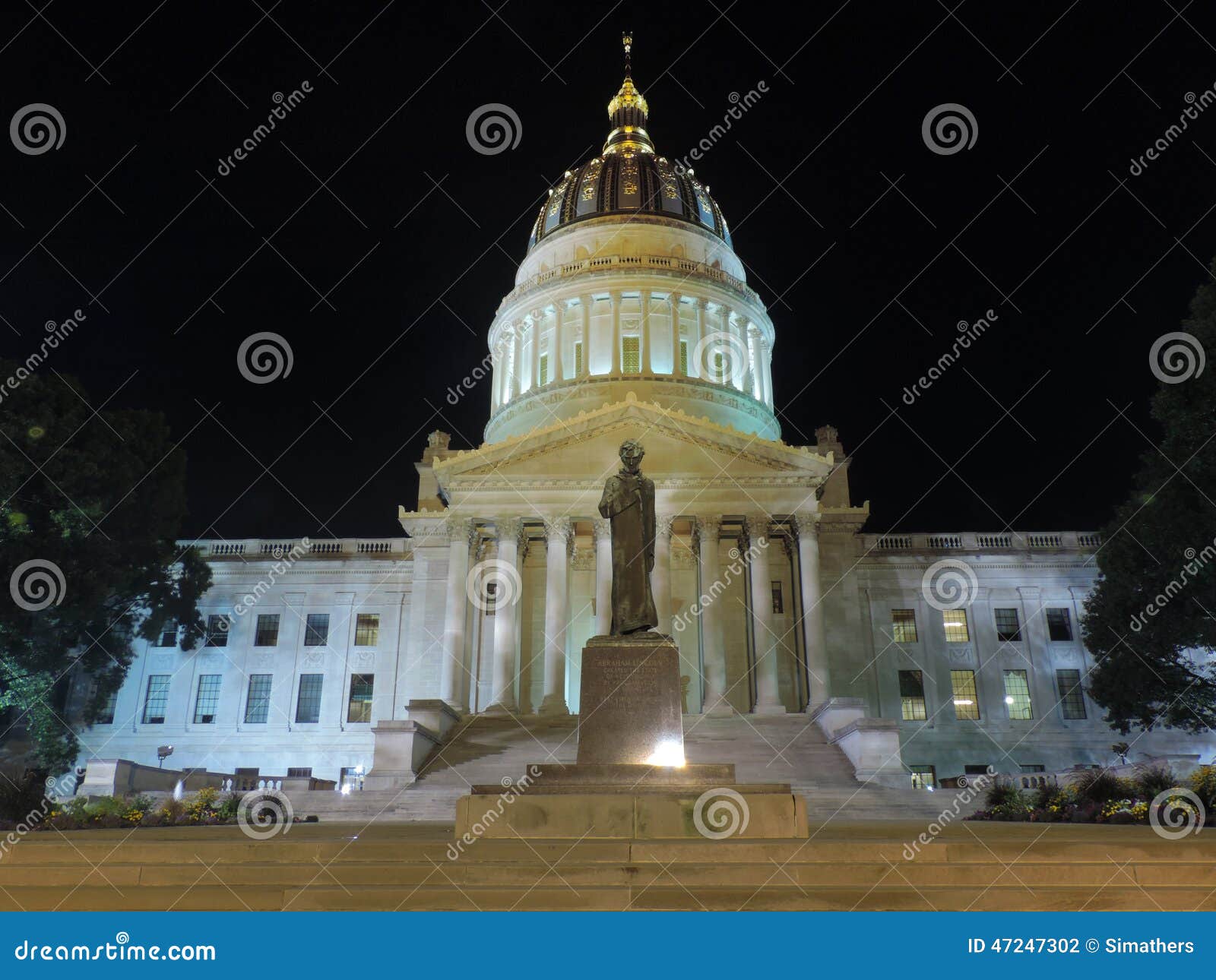 Charleston West Virginia State Capitol Building Night Stock Photo ...