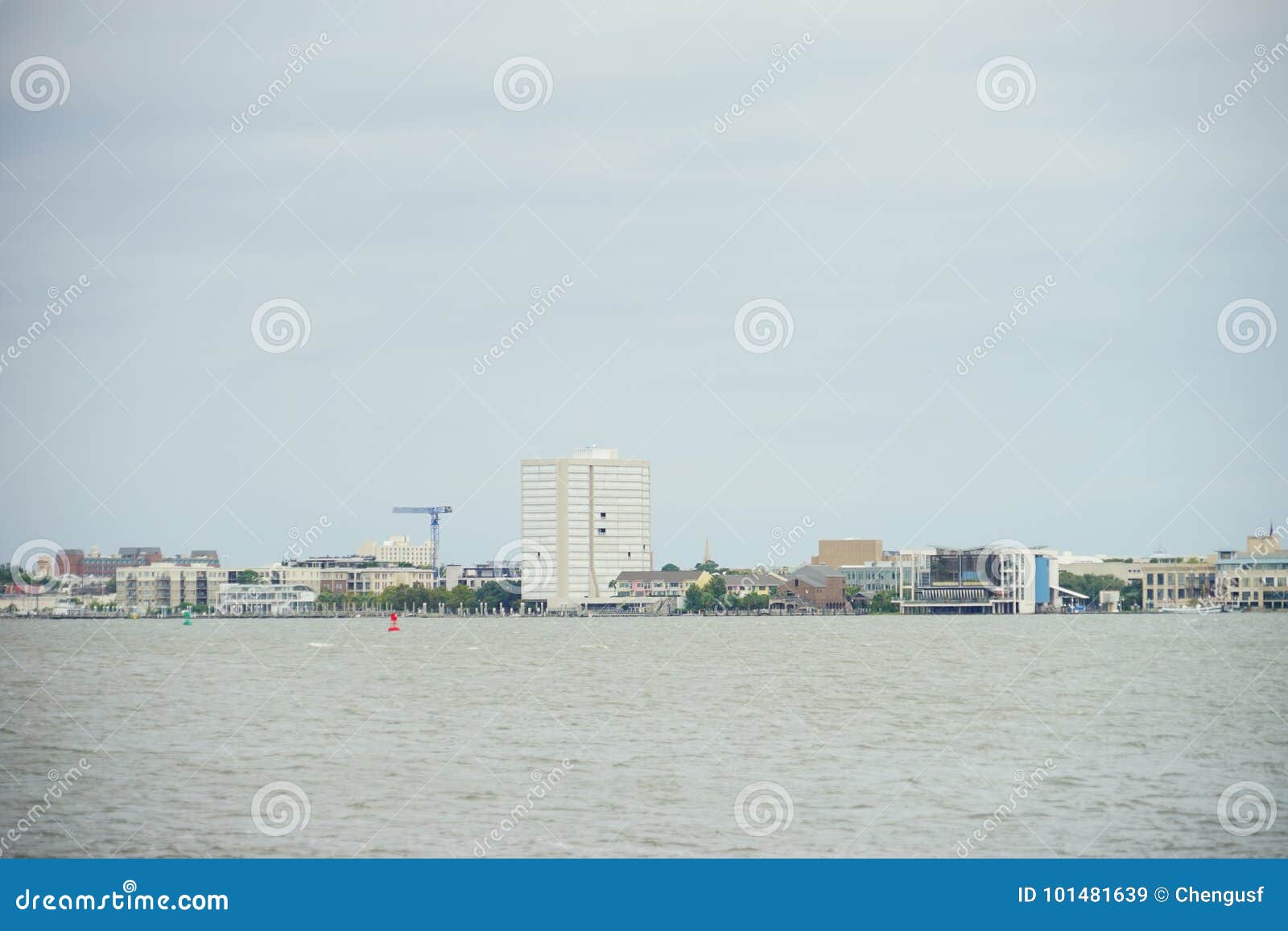 Charleston River View Building Stock Image - Image of carolina, lamp ...