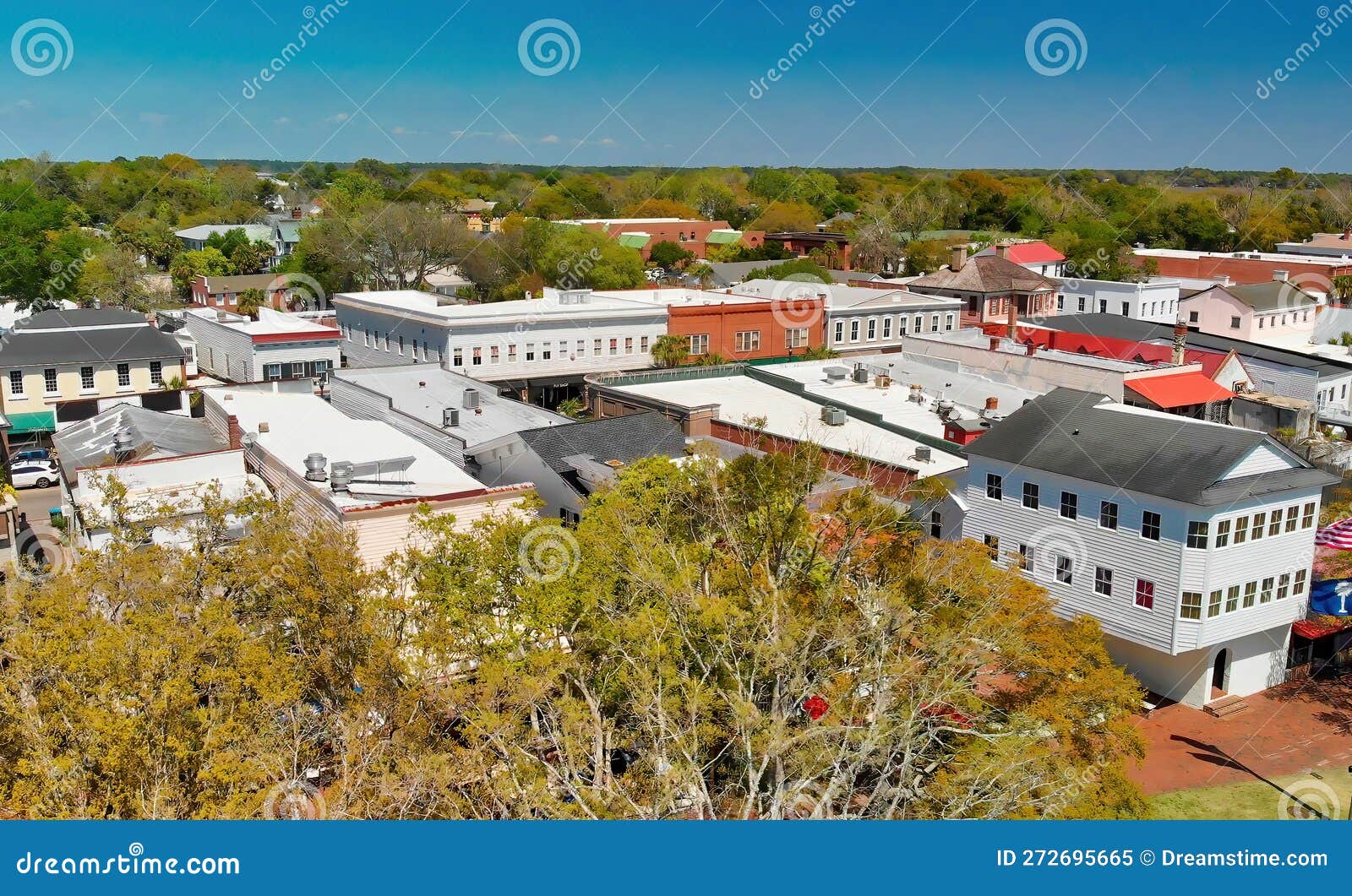 Charleston Skyline from Drone, South Carolina Stock Image - Image of ...