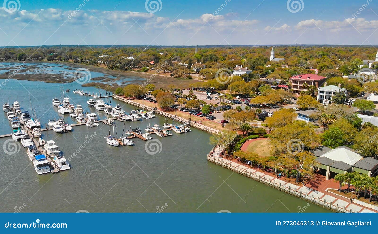 Charleston Skyline from Drone, South Carolina Stock Image - Image of ...