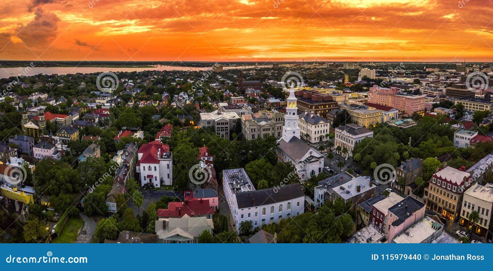 Charleston, SC Skyline during Sunset Stock Photo - Image of scenic ...