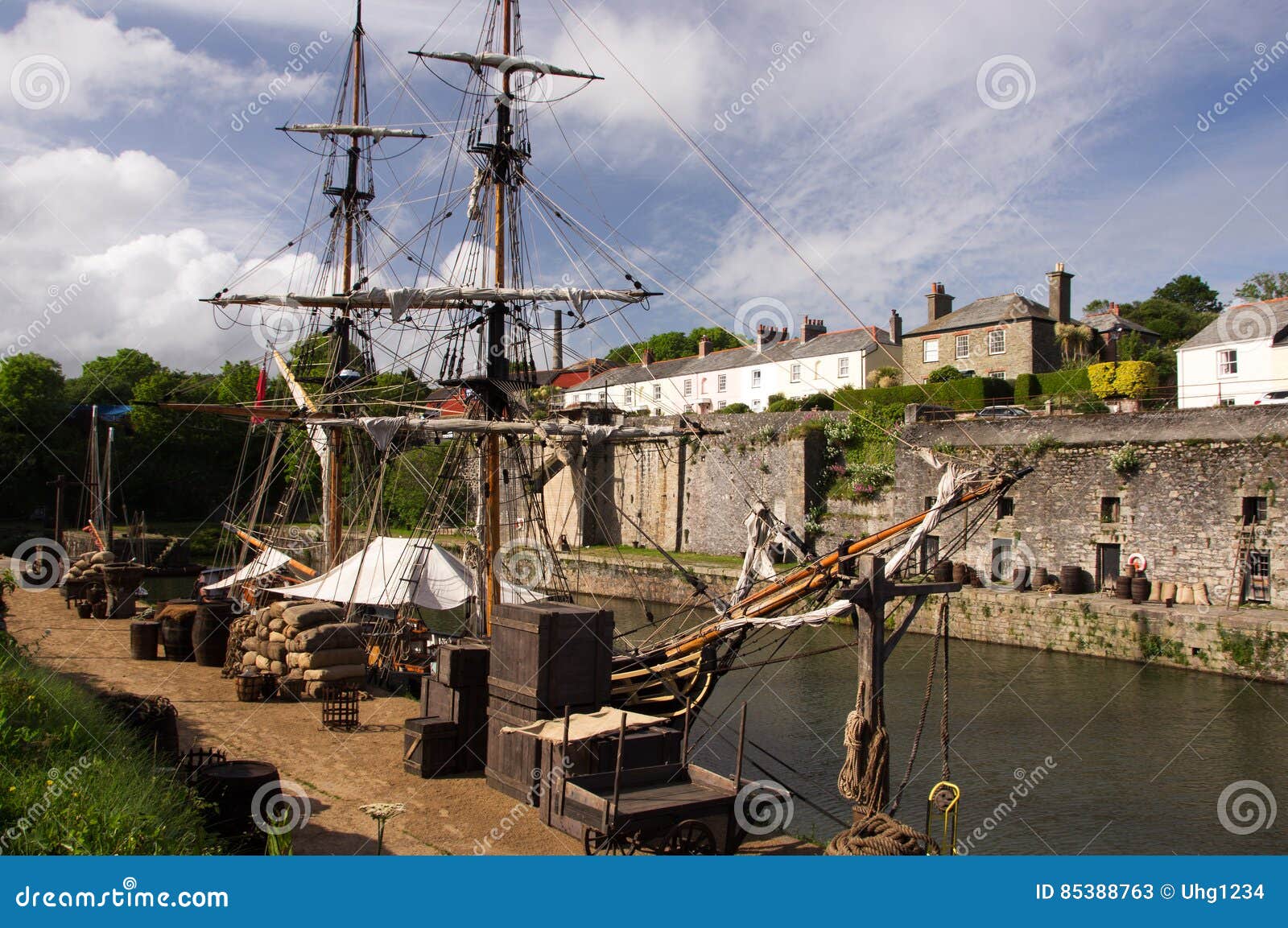 Charlestown, Cornwall, Great Britain Stock Image - Image of june ...