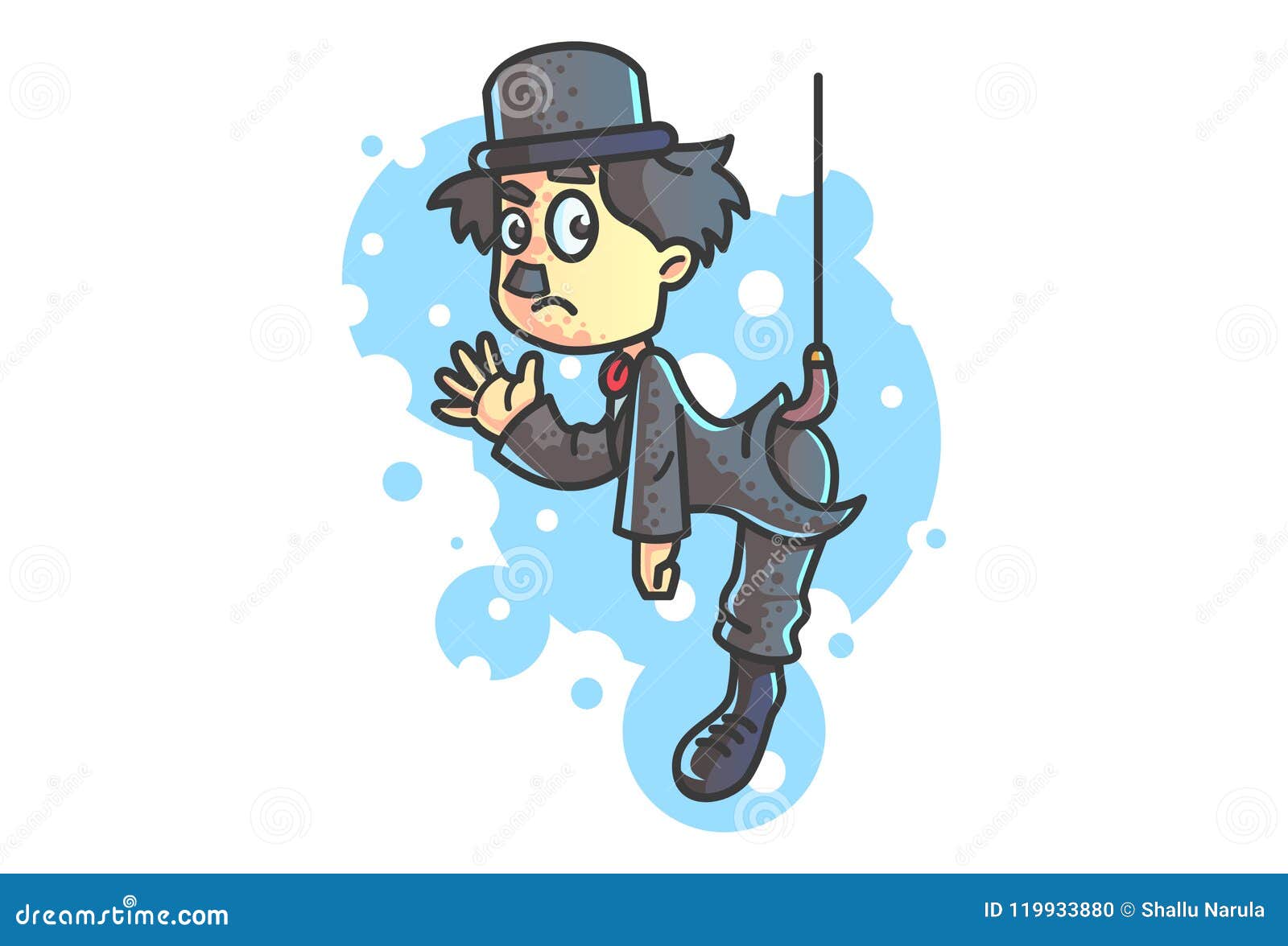 Charlie Chaplin Cartoon Illustration Ilustração do Vetor - Ilustração ...