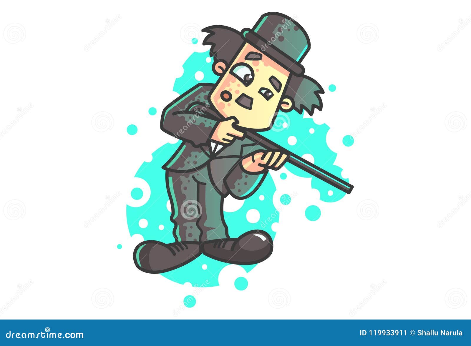 Charlie Chaplin Cartoon Illustration Ilustração do Vetor - Ilustração ...