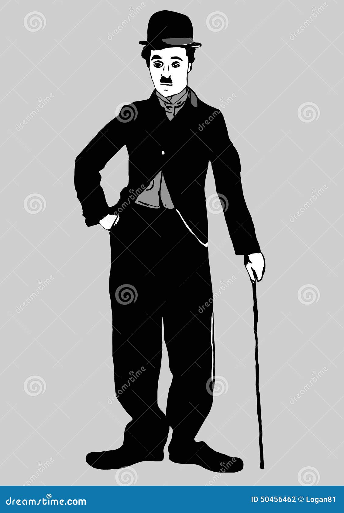 Charlie Chaplin Cartoon Illustration | CartoonDealer.com #119933919