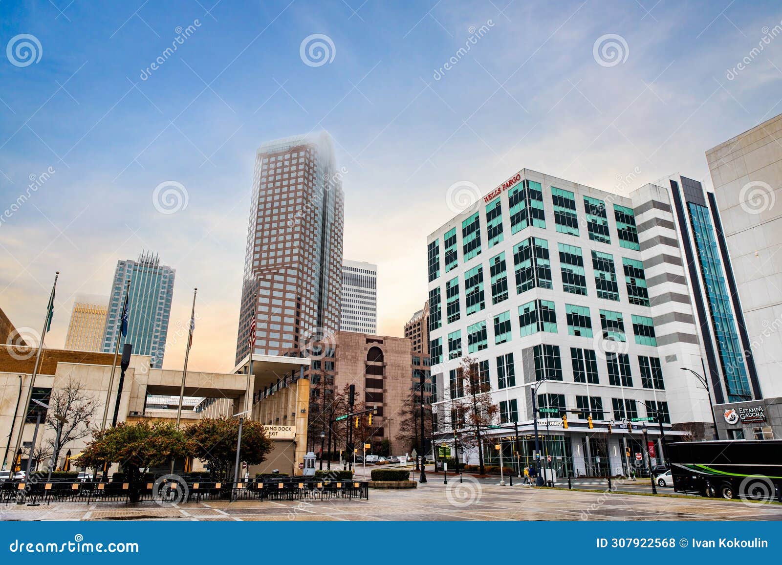 Charlotte Modern City Center Skyscraper Buildings at Sunset Editorial ... Charlotte Modern City Center Skyscraper Buildings at Sunset Editorial ...