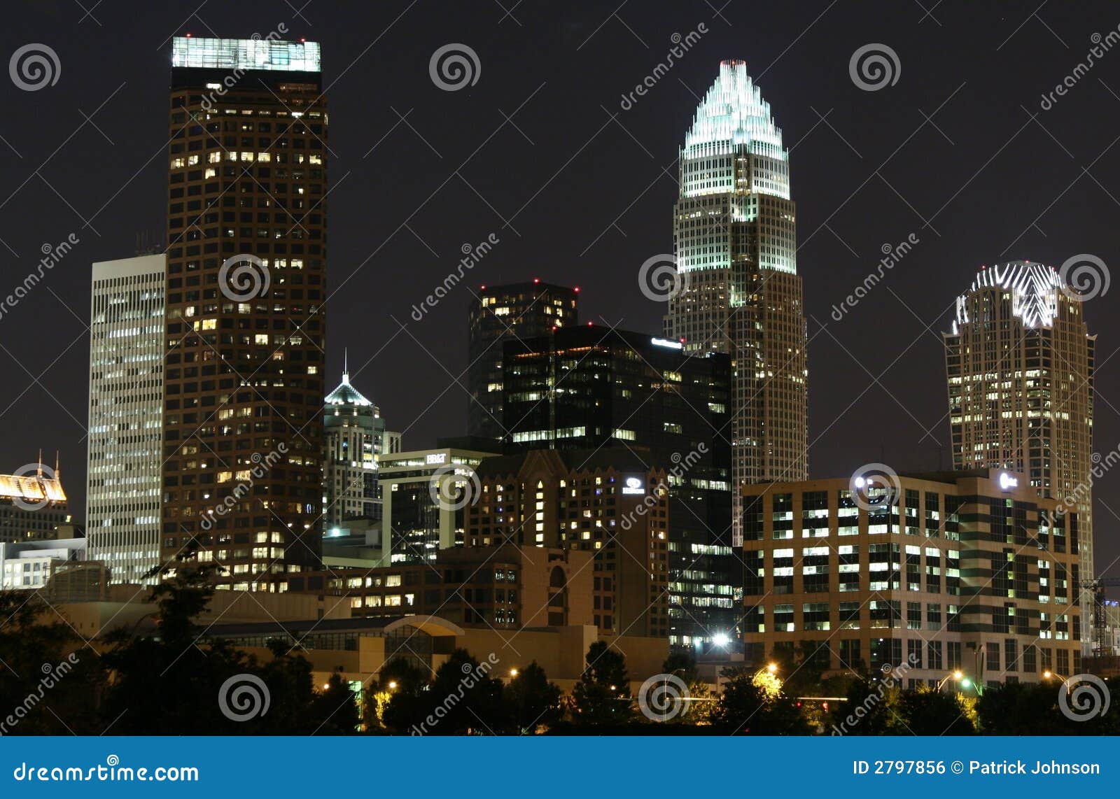 Charlotte, NC Skyline stock photo. Image of north, highrise - 2797856