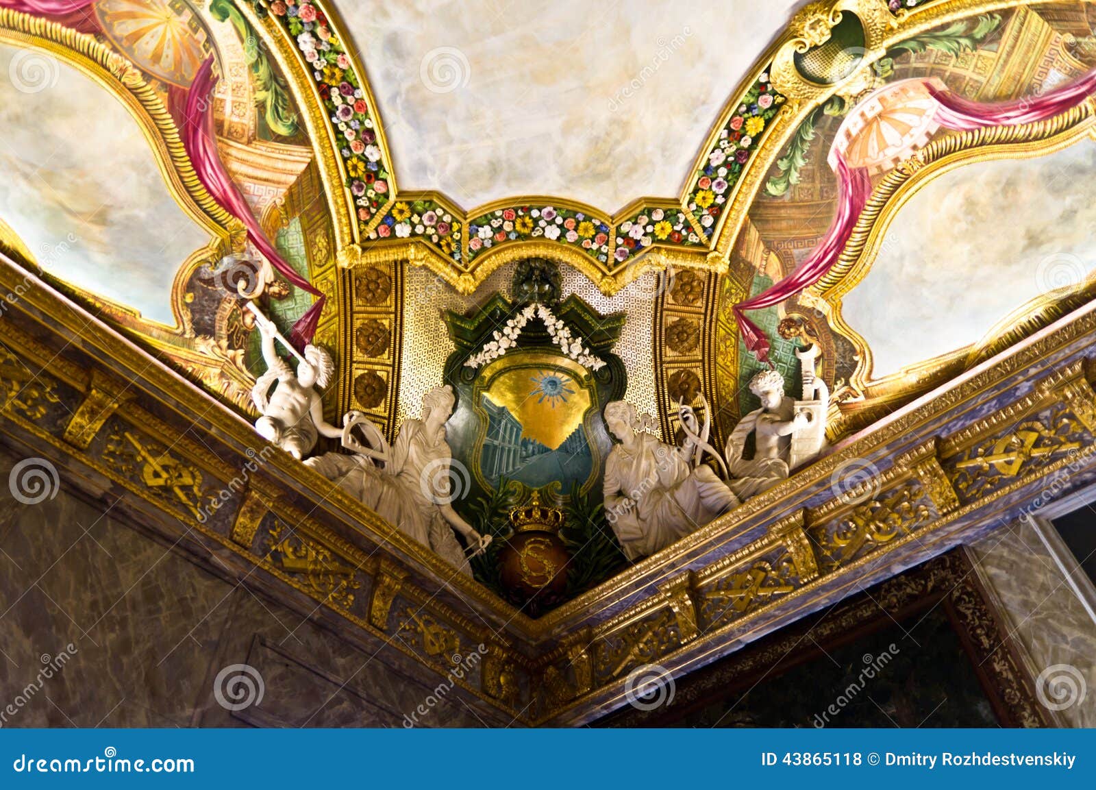 Charlottenburg ceiling stock photo. Image of palace, sculpture - 43865118
