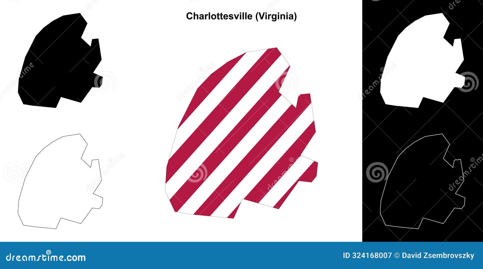 Charlottesville Outline Map Stock Illustration - Illustration of icon ...