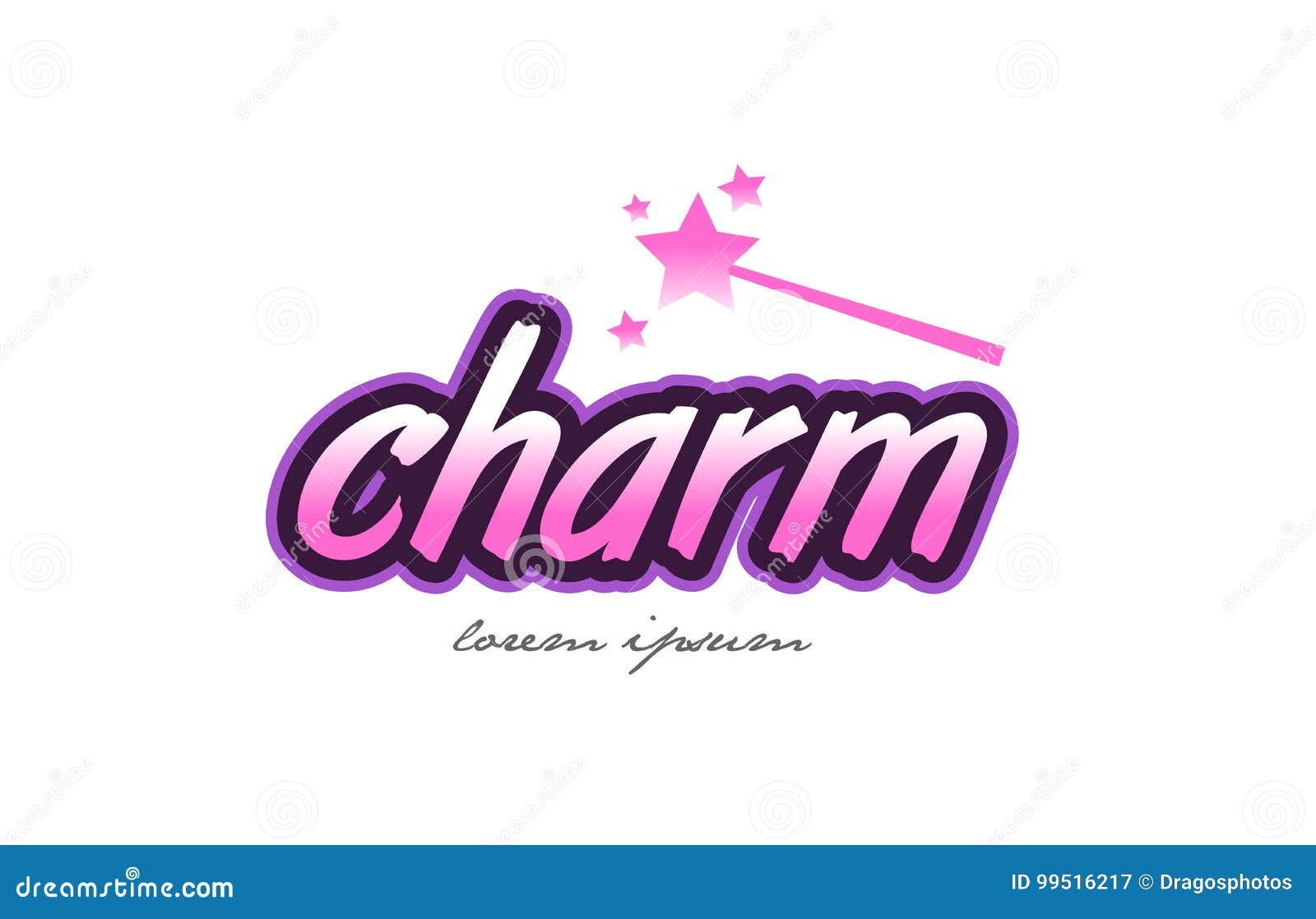 Charm Text, Calligraphic Style Editable Text Effect Vector Illustration ...