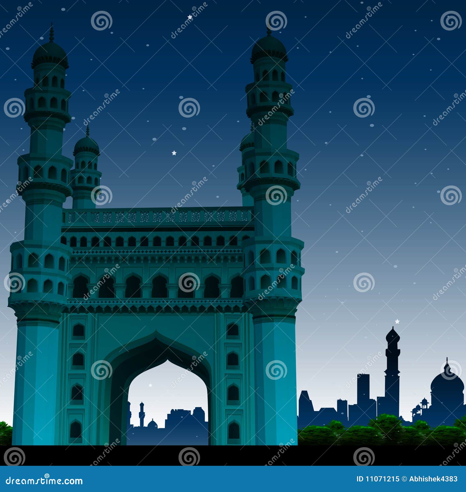 Charminar, Hyderabad, Inde illustration stock. Illustration du fond ...