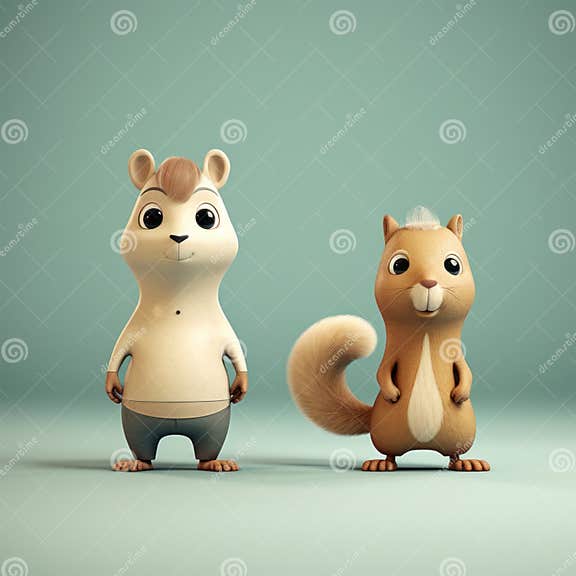 Charming 3d Squirrel Illustrations for Game Development Stock ...