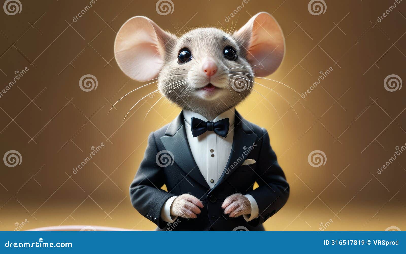 Anthropomorphic Mouse Character With Yellow Boxing Gloves, Generative ...