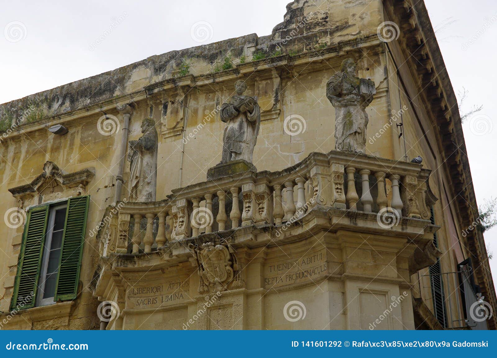 Charming Balcony with Baroque Statues As Example of Typical ...