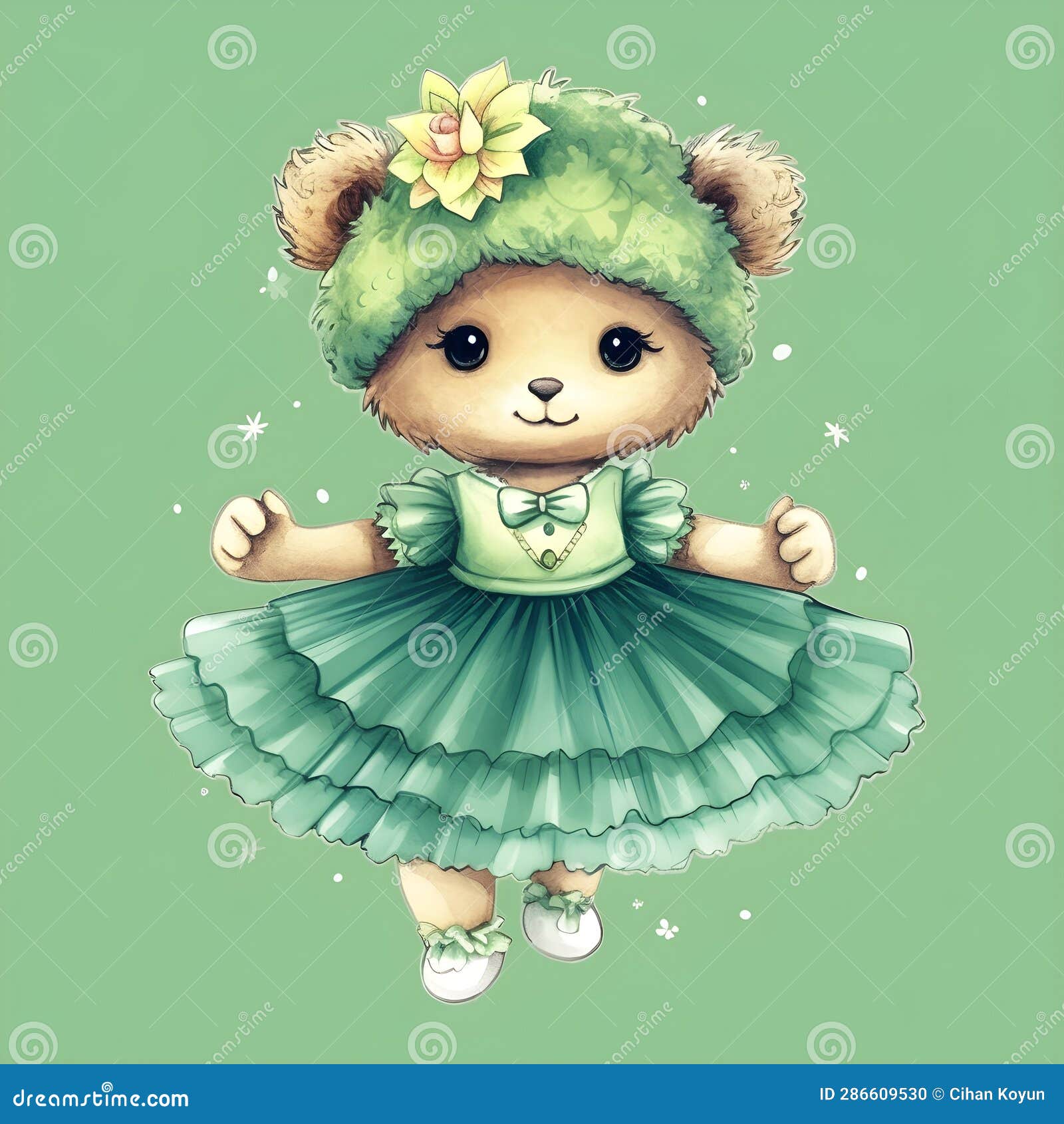 Charming bear ballet dance stock illustration. Illustration of design - 286609530