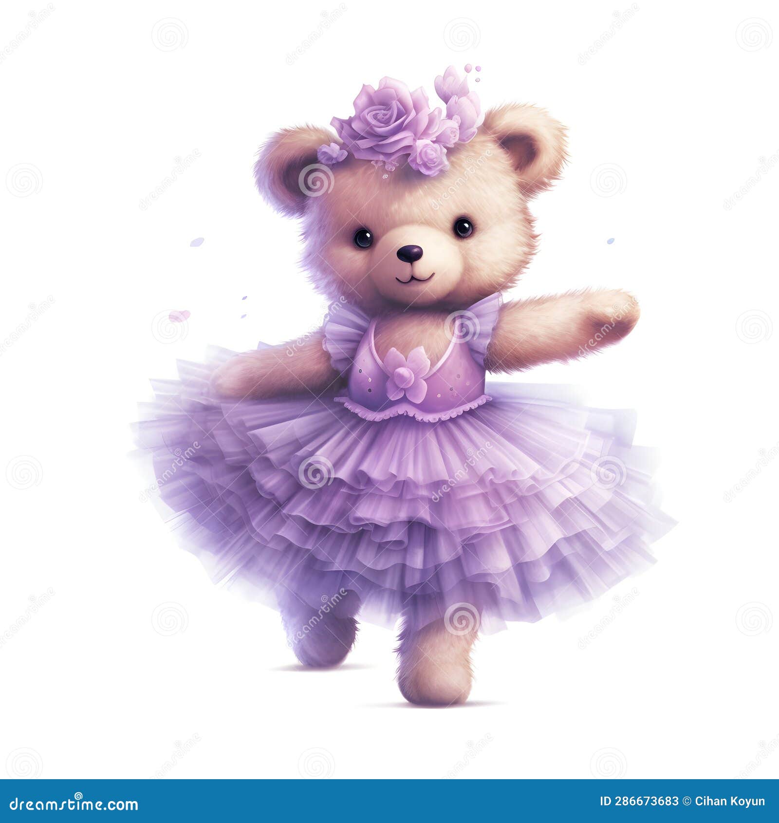Charming bear ballet pose stock illustration. Illustration of repeat ...