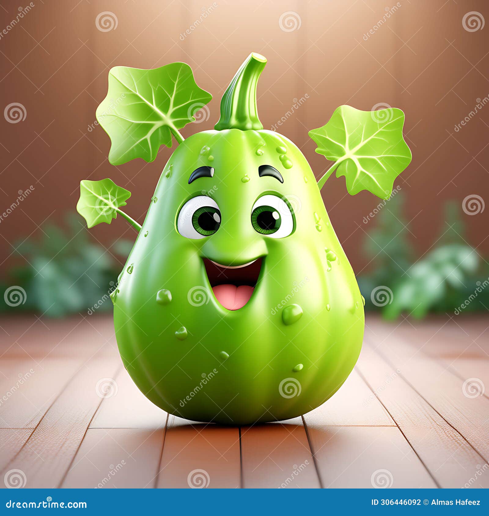 Charming Bottle Gourd: 3D Render of a Cute Bottle Gourd Isolated ...