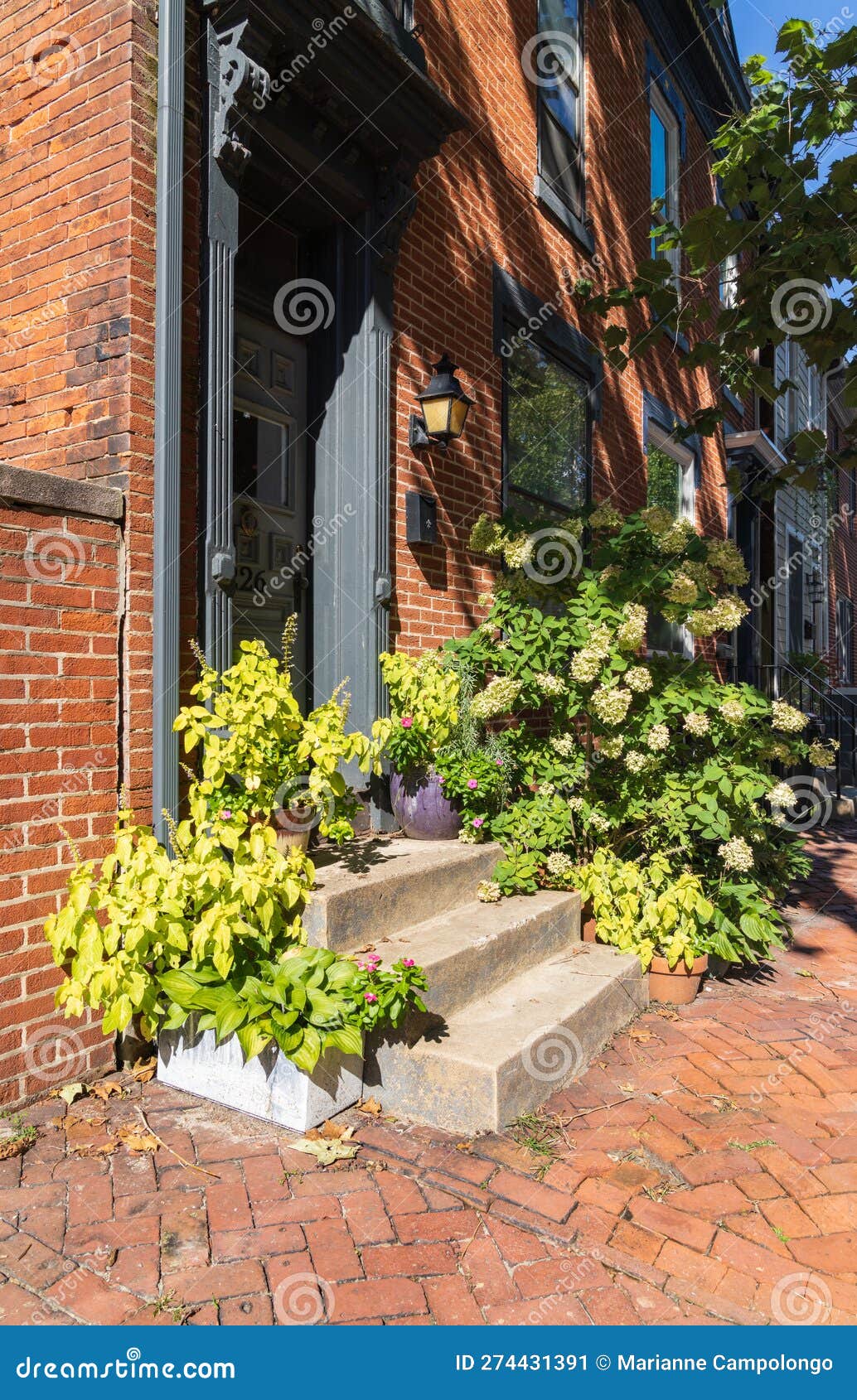 Harrisburg, PA - September 26, 2021 : Charming Brick Row Houses with ...