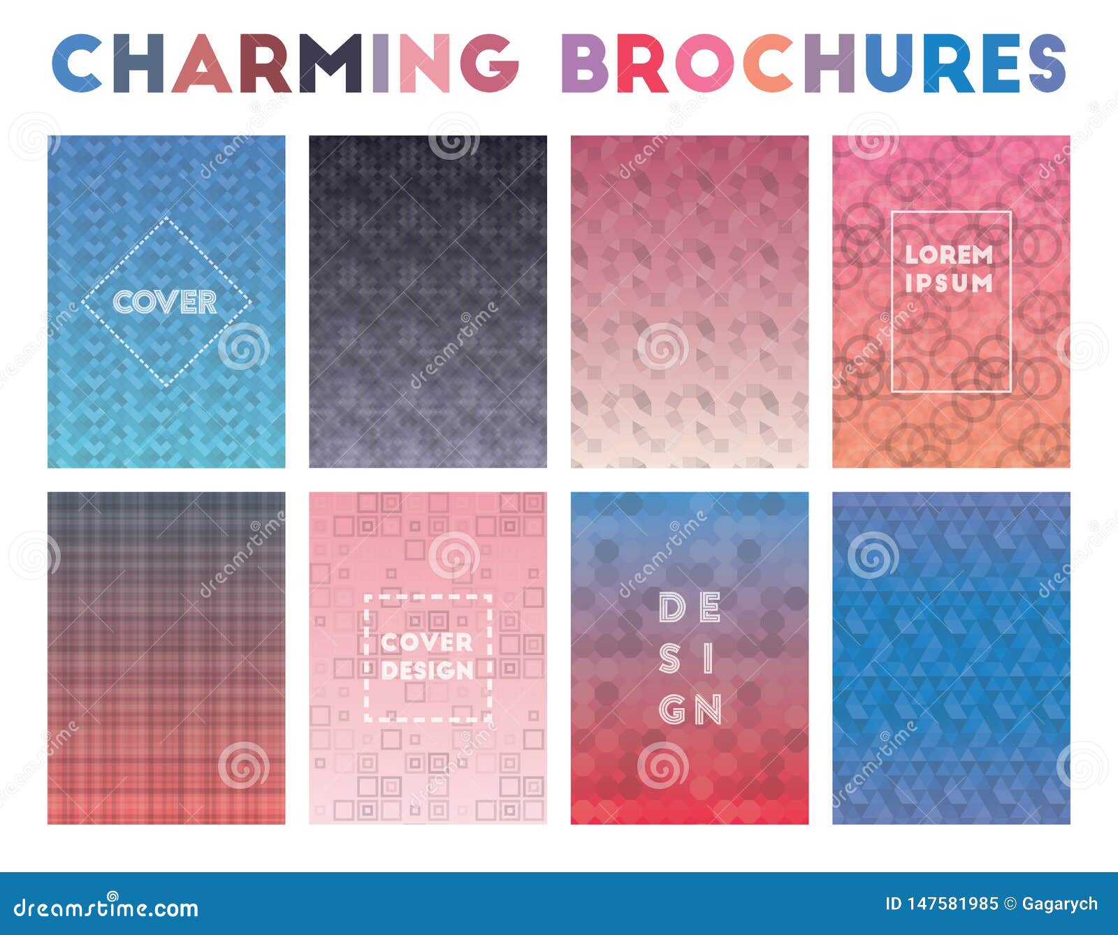 Charming Brochures. Adorable Geometric Patterns Stock Vector ...
