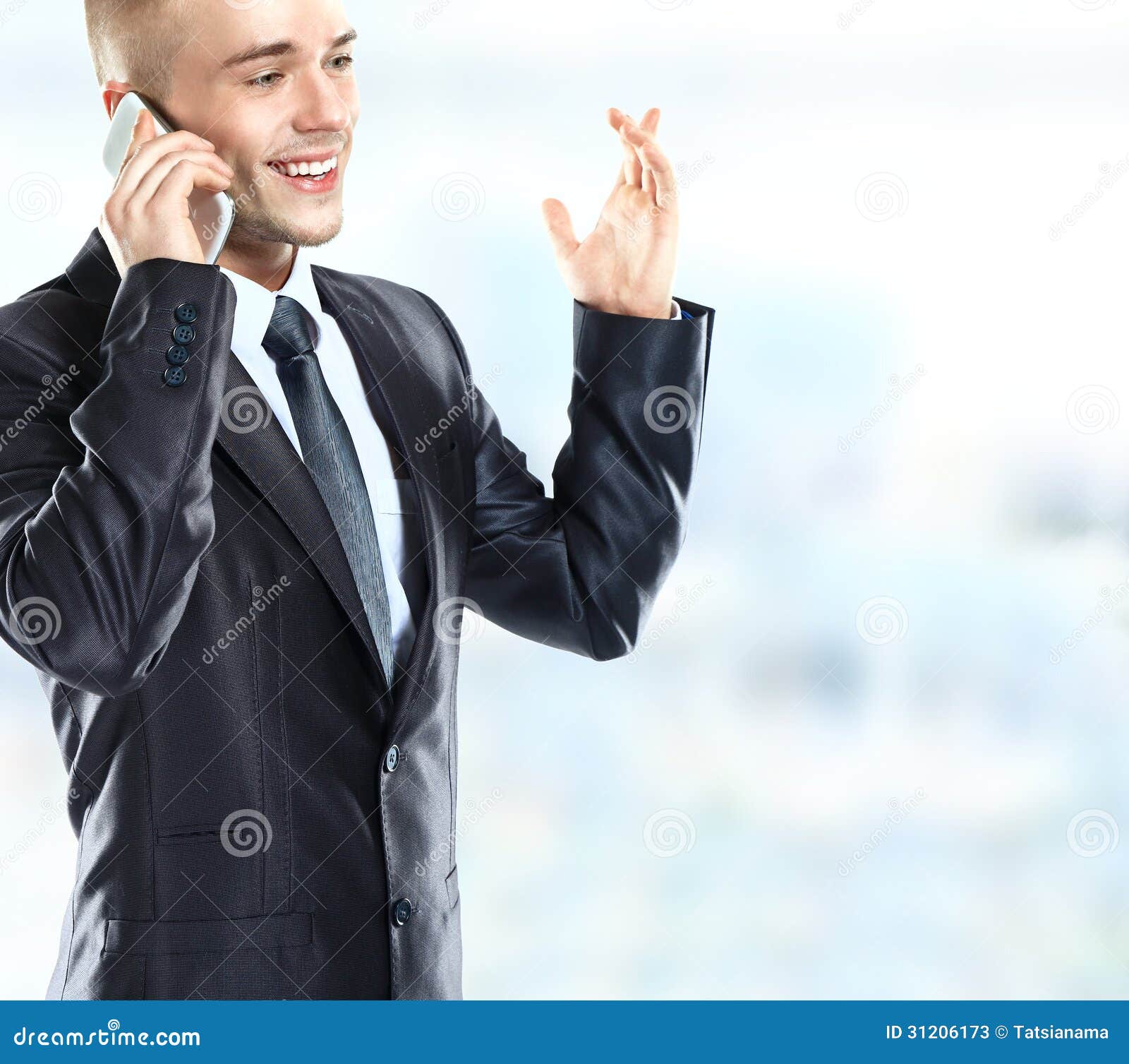 Charming Businessman Phoning Stock Image - Image of happy, mobile: 31206173