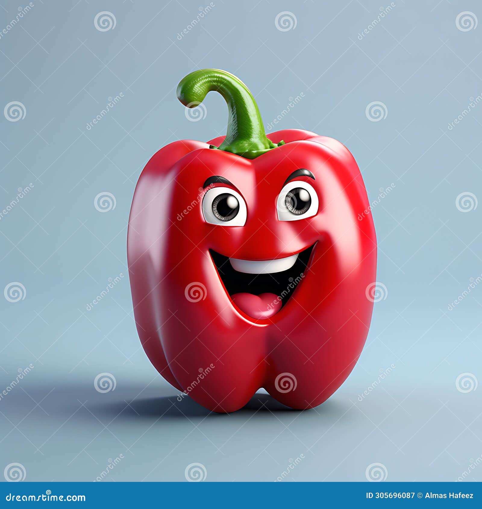 Charming Capsicum: 3D Render of a Cute Capsicum Isolated Against a ...