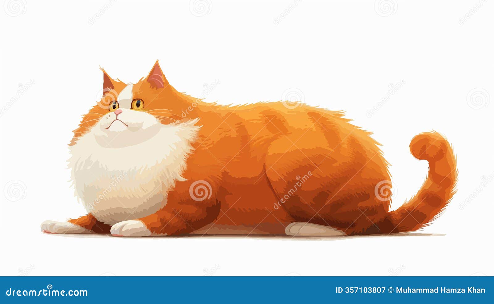 Charming Cartoon Fat Cat Character Vector Illustration Stock ...