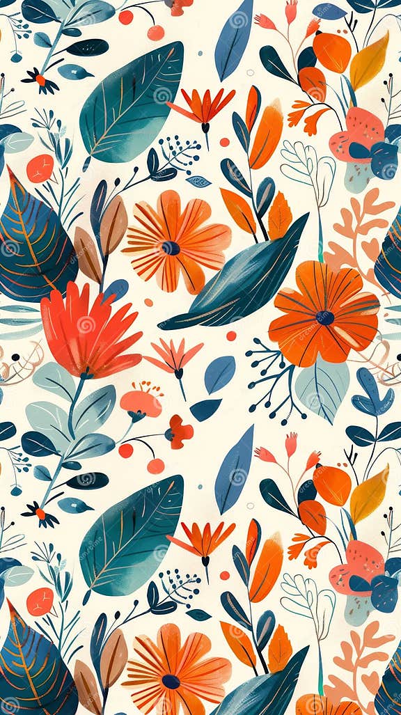 Charming Cartoon Layout Pattern with Hand-drawn Details. Stock ...