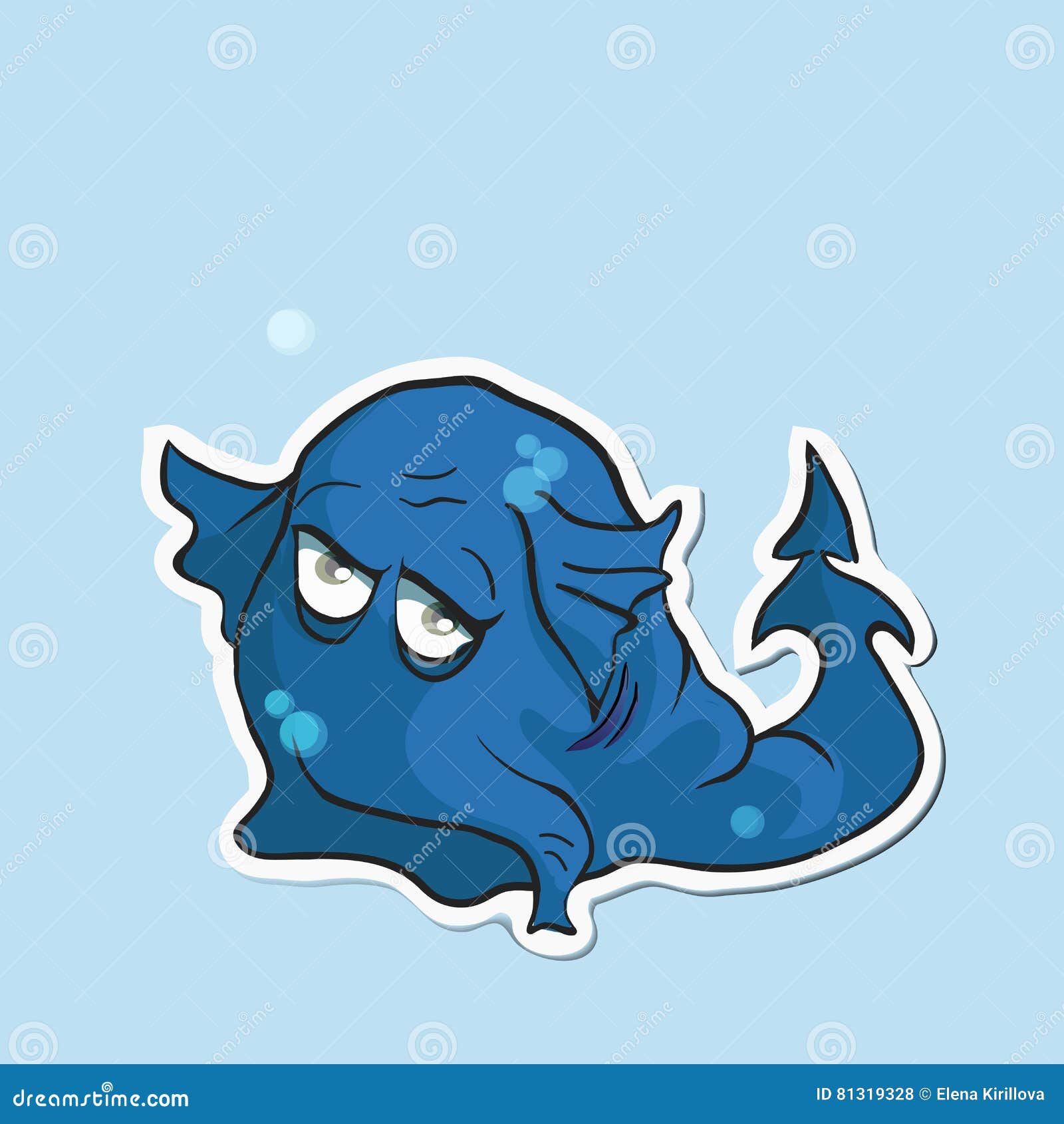 Charming Cartoon Monster with a Trunk. Stock Vector - Illustration of ...
