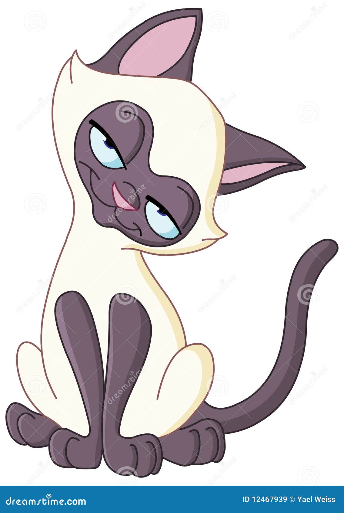 Charming cat stock vector. Illustration of design, siamese - 12467939