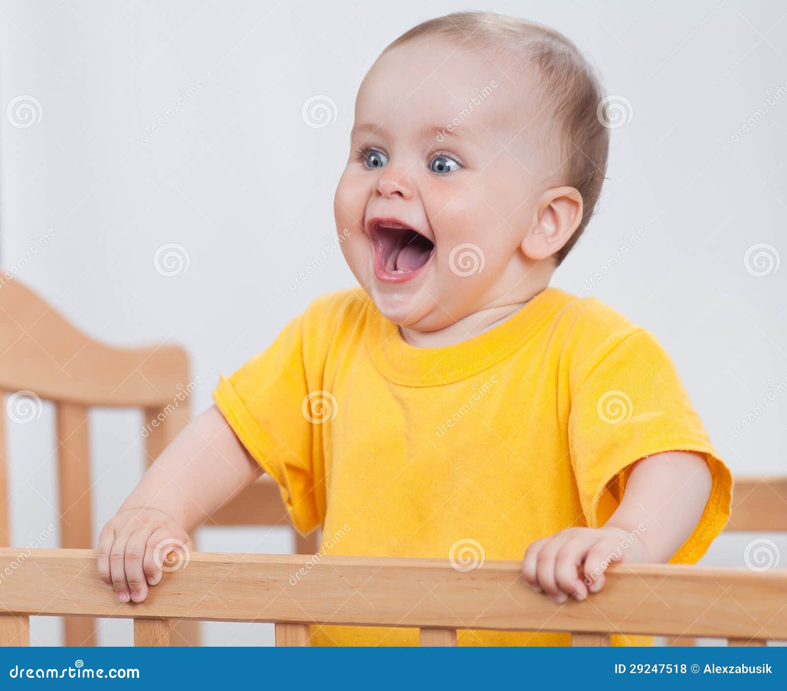 Charming child in the crib stock photo. Image of funny - 29247518