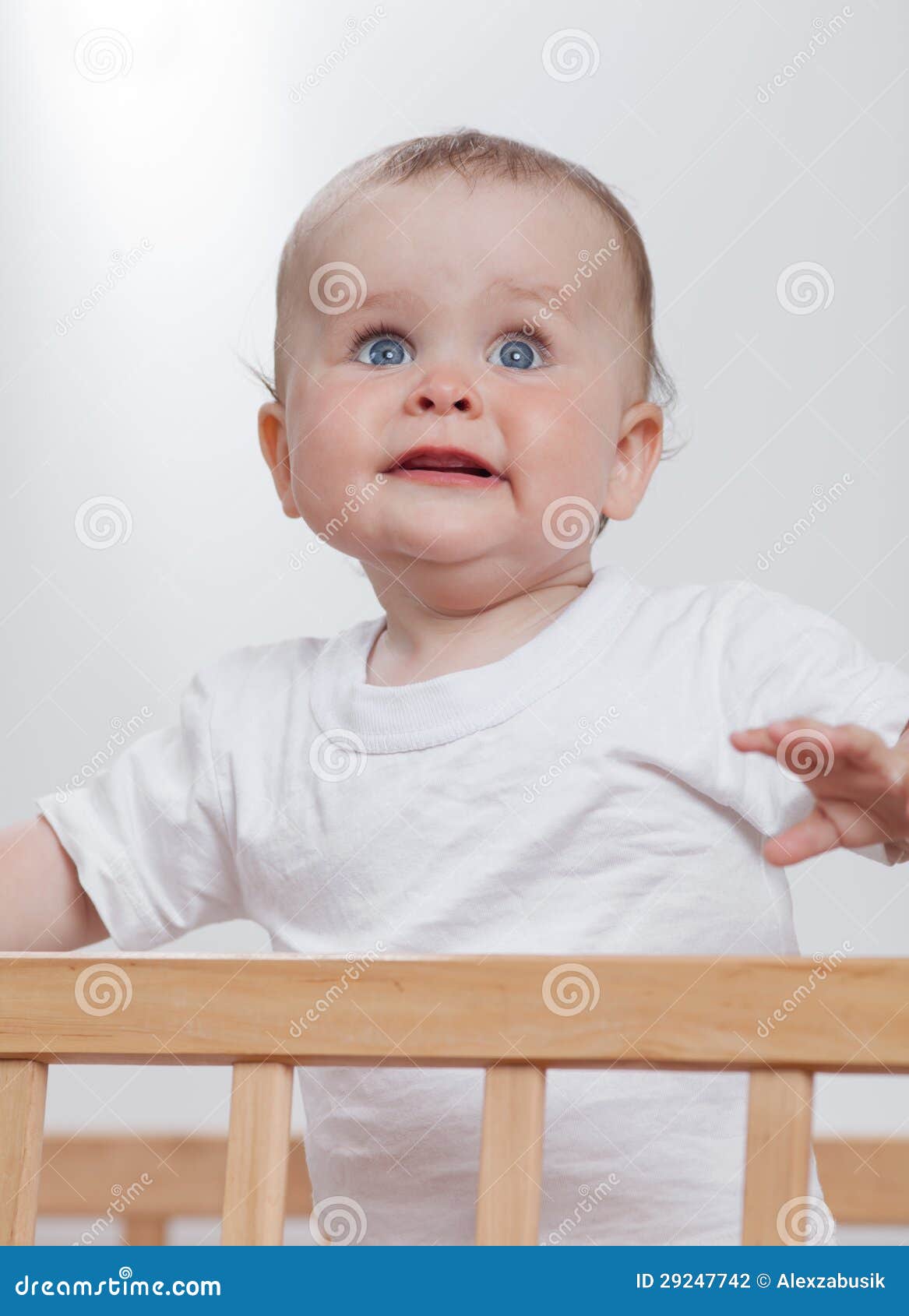 Charming child in the crib stock photo. Image of european - 29247742