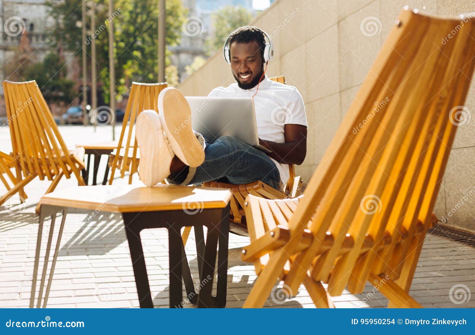 Charming Clever Man Enjoying His Day Stock Photo - Image of connection ...