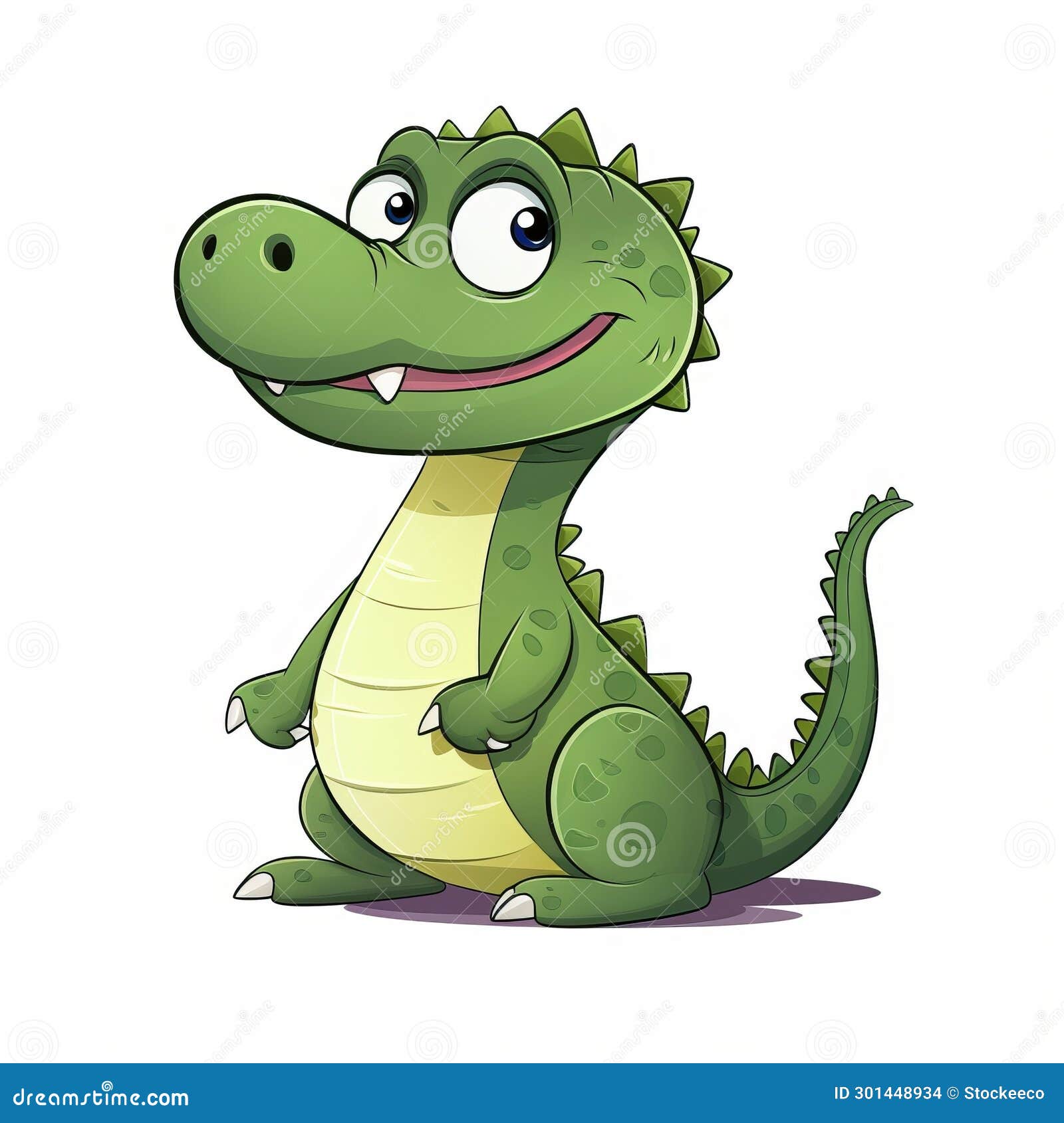 Charming Crocodile Cartoon Illustration On White Background ... Charming Crocodile Cartoon Illustration On White Background ...