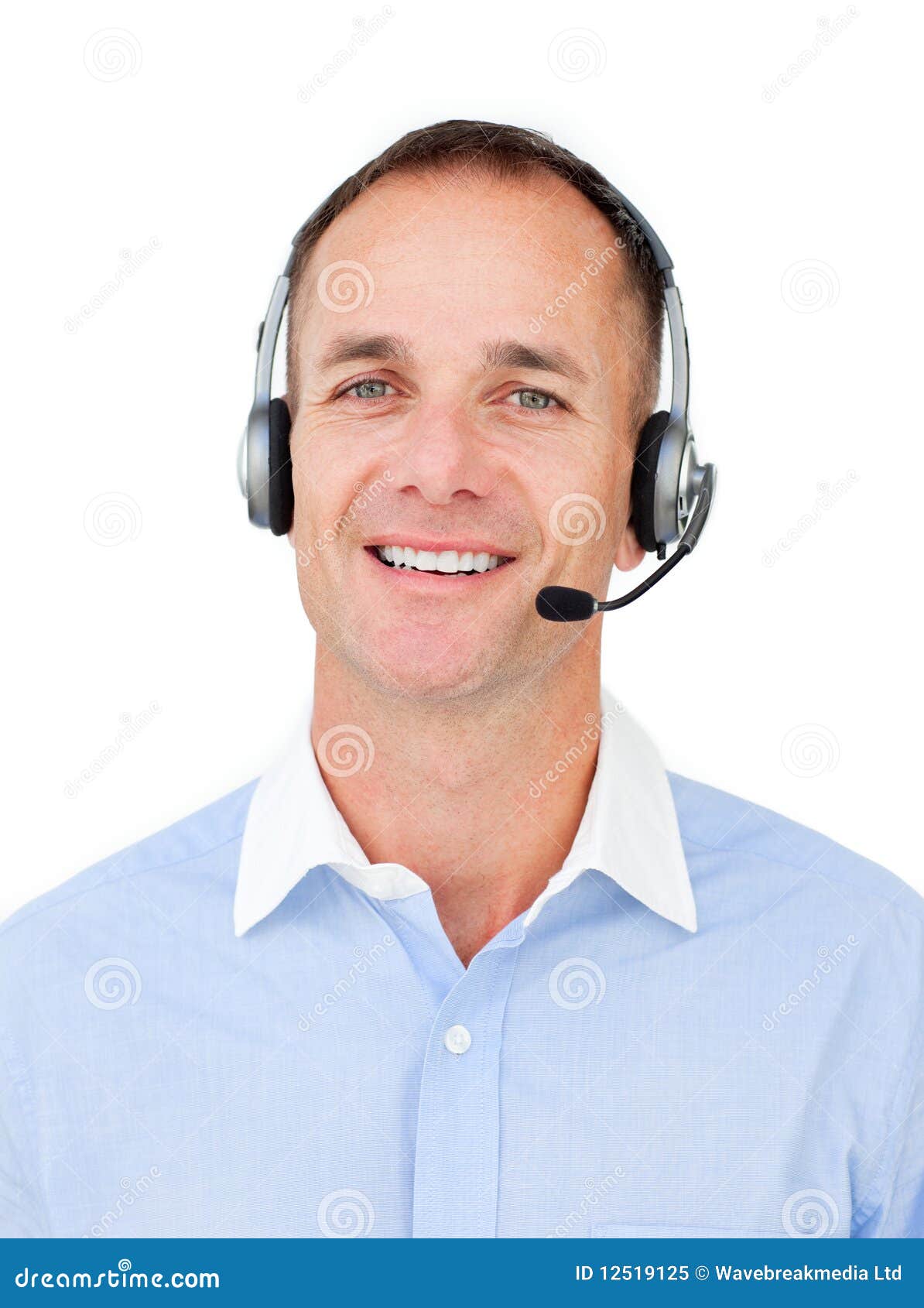 Charming Customer Service Agent Talking on Headset Stock Image - Image ...