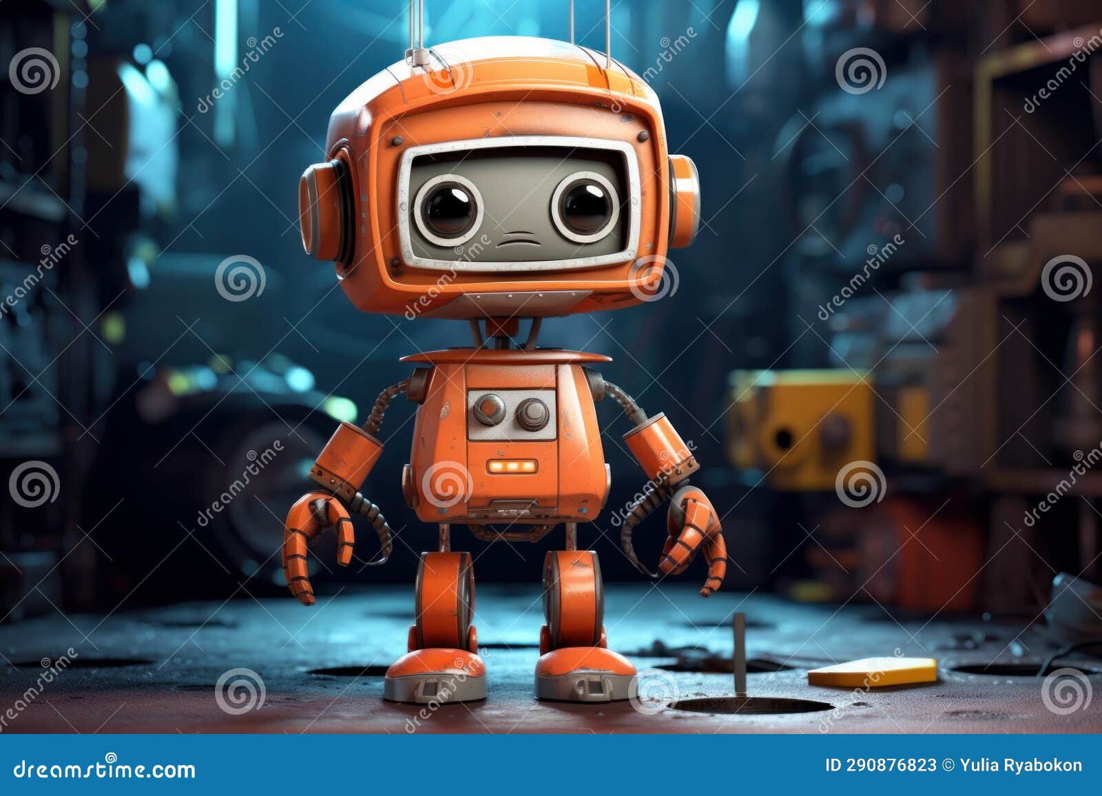 Charming Cute Robot. Generate Ai Stock Illustration - Illustration of ...