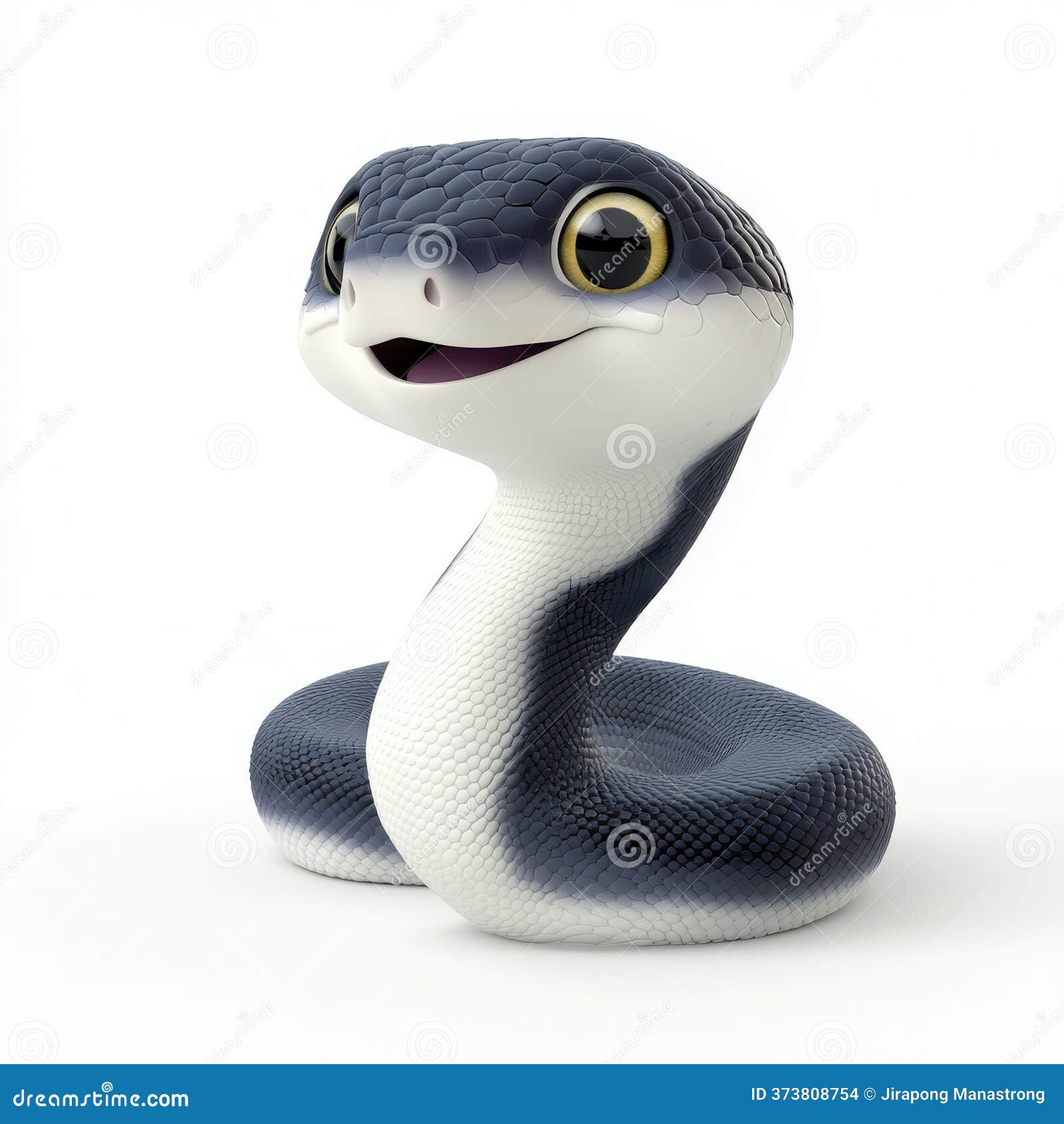 Cute Albino Monocled Cobra Cartoon Vector Illustration | CartoonDealer ...