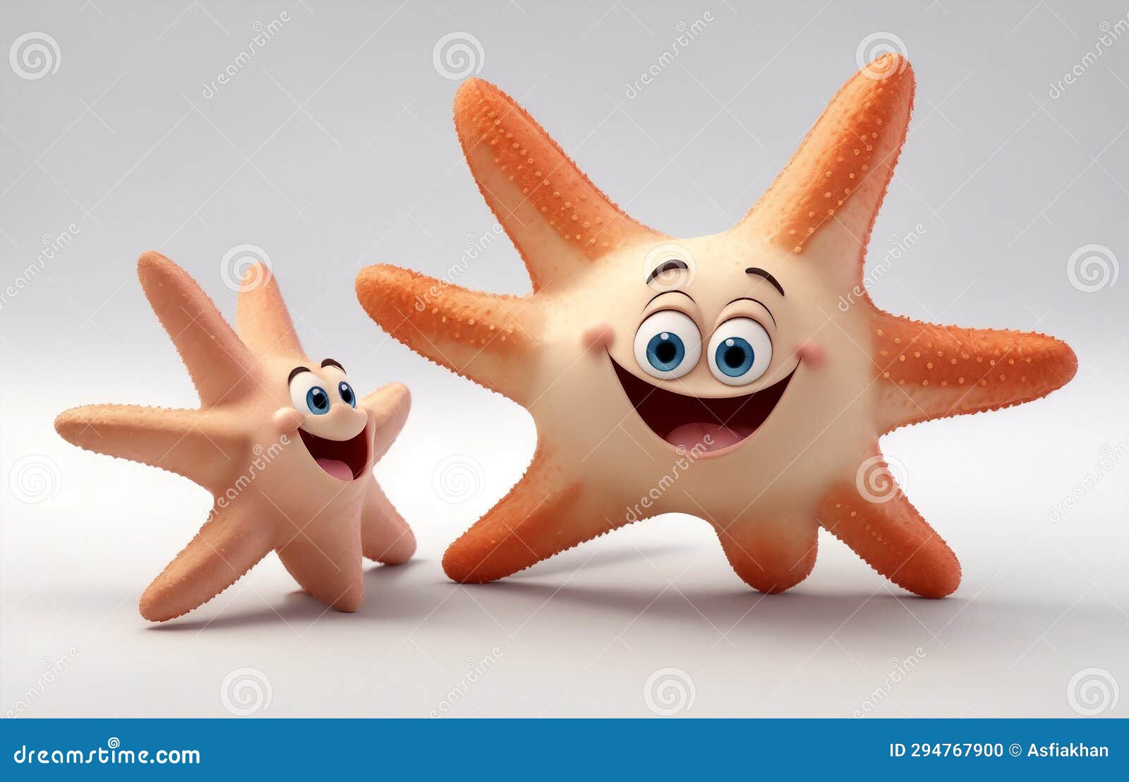 A Charming 3D Render Of Cute Starfish On White Background In The Form ...