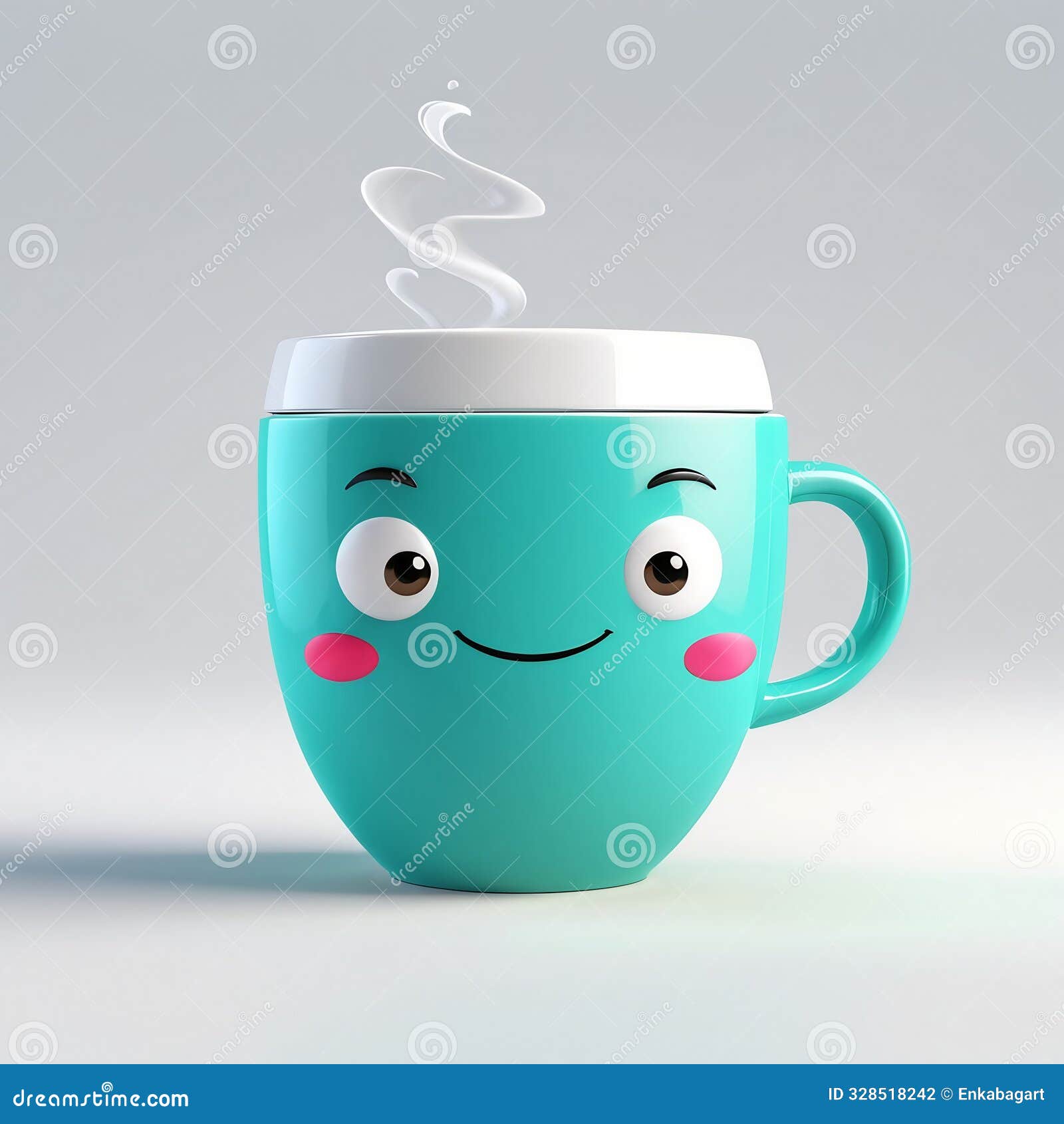 Happy Tea Cup Character stock illustration. Illustration of friendly ...